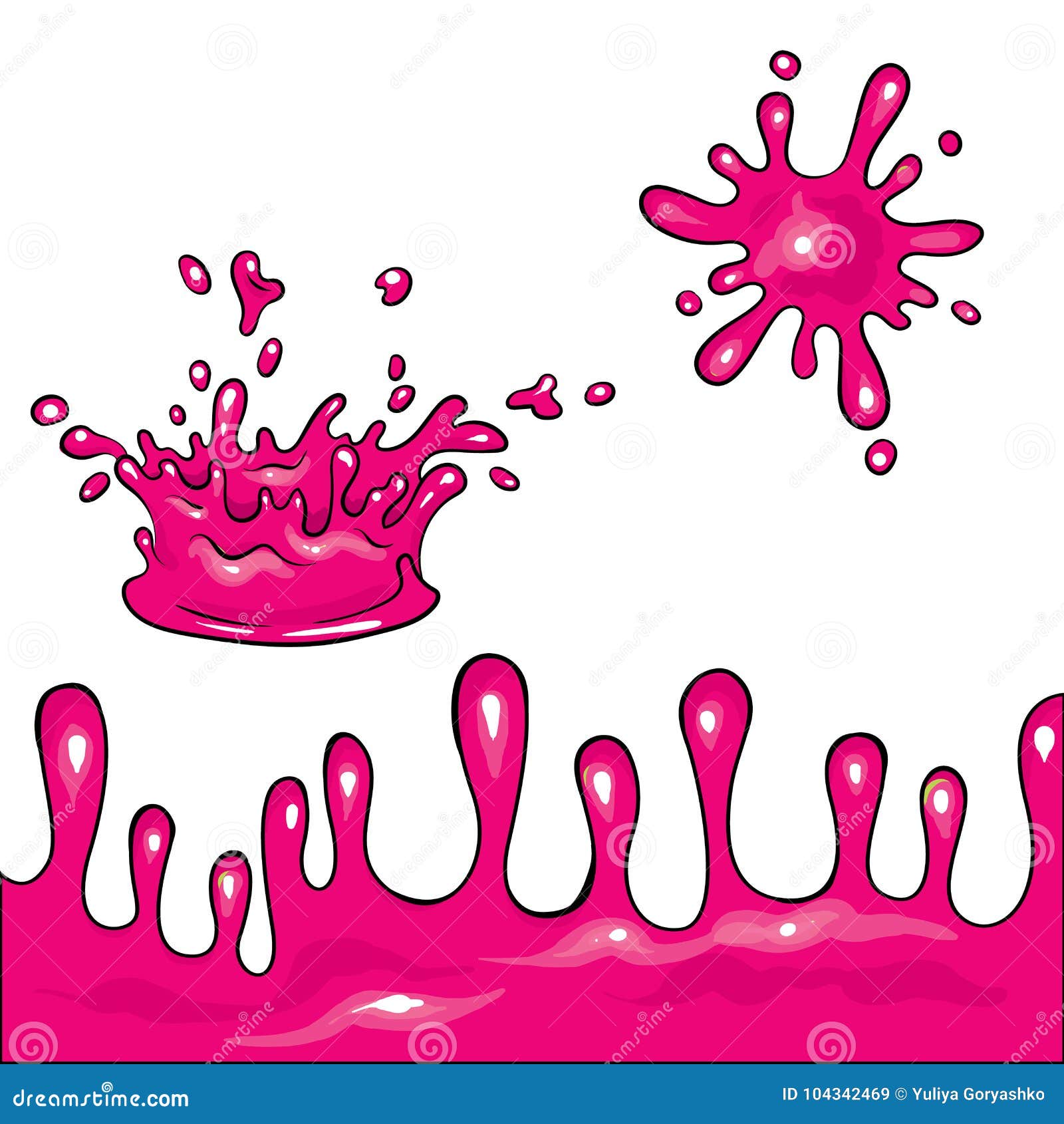 Blots and Smudges of Jam, Slime Paint. Elements for Design. Vector ...