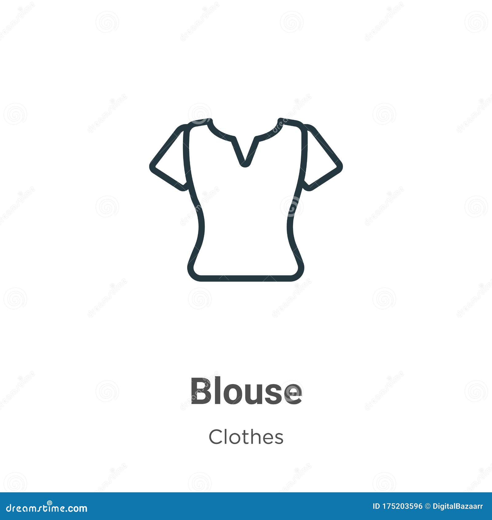 Blouse Outline Vector Icon. Thin Line Black Blouse Icon, Flat Vector ...
