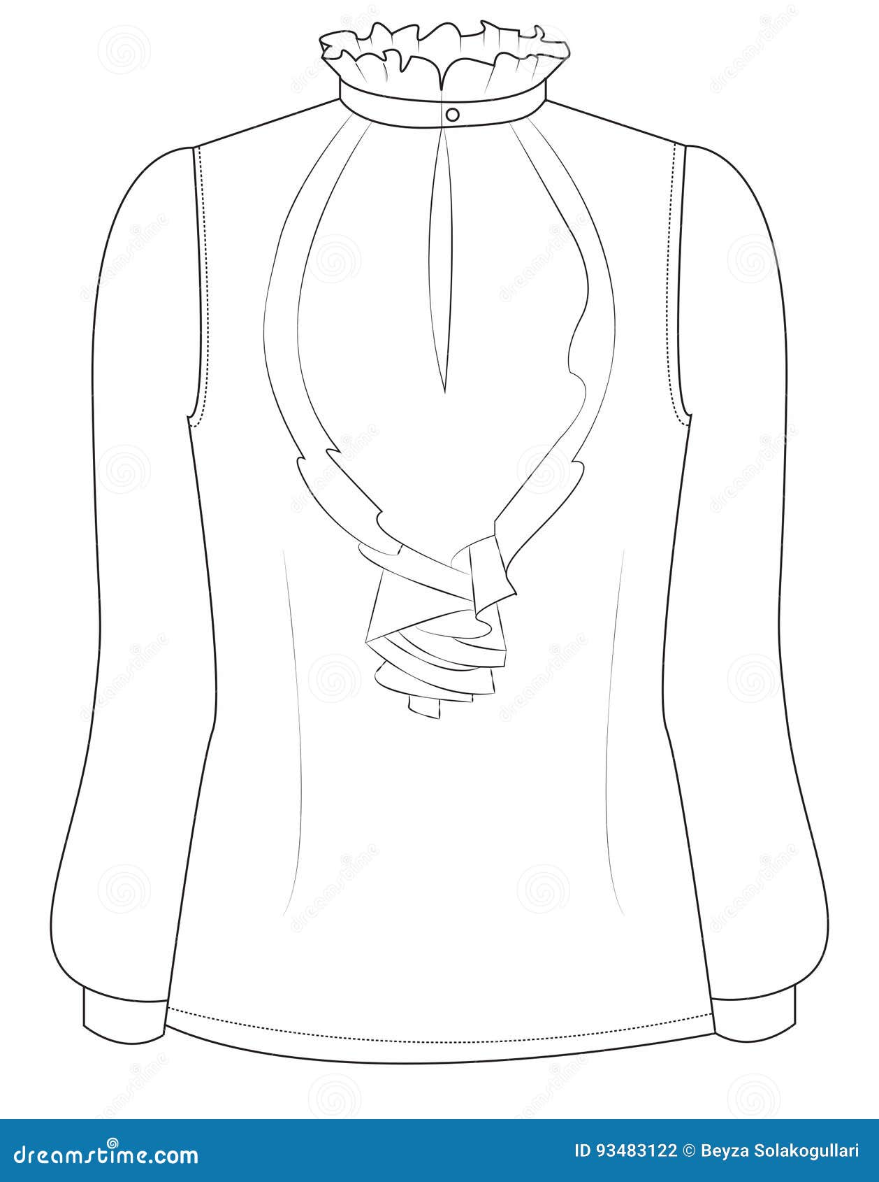 Blouse stock illustration. Illustration of basic, draw - 93483122