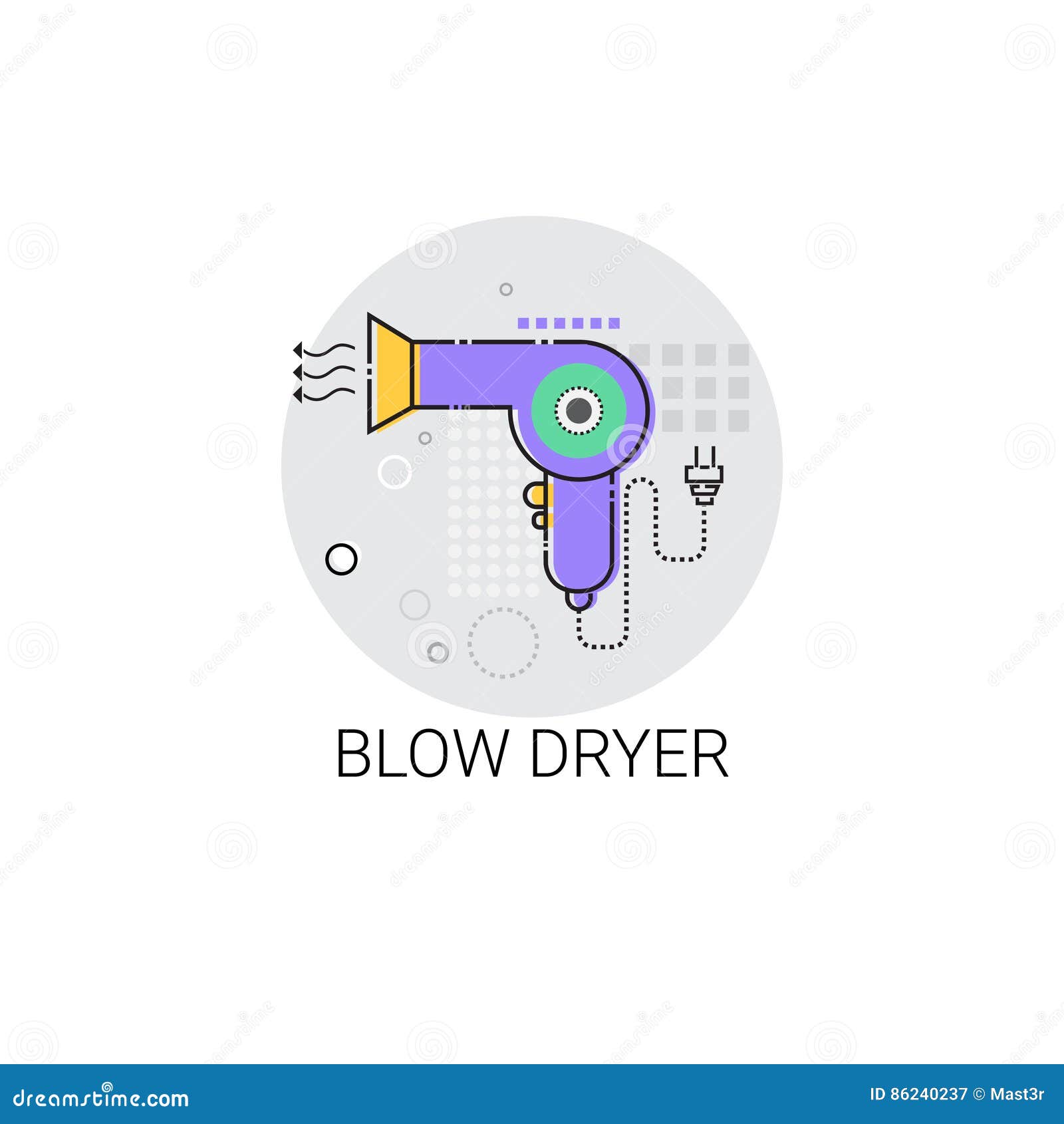 Blow Dryer Outline Vector Icon. Thin Line Black Blow Dryer Icon, Flat Vector Simple Element ...