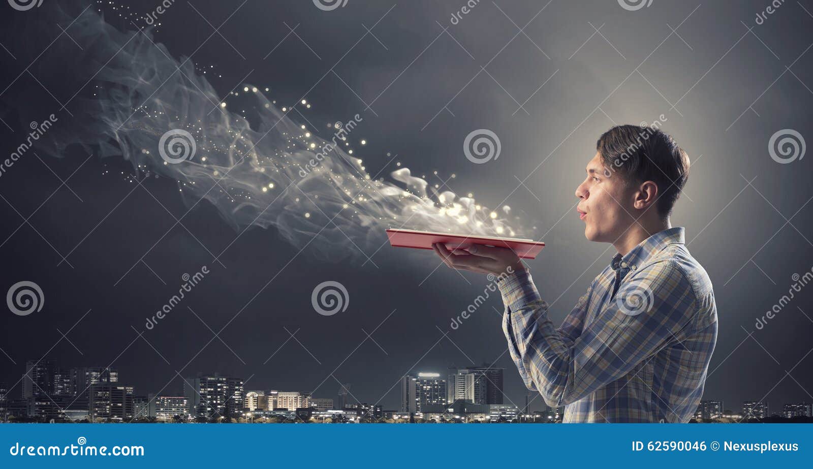 Blow dust from pages stock photo. Image of success, student - 62590046