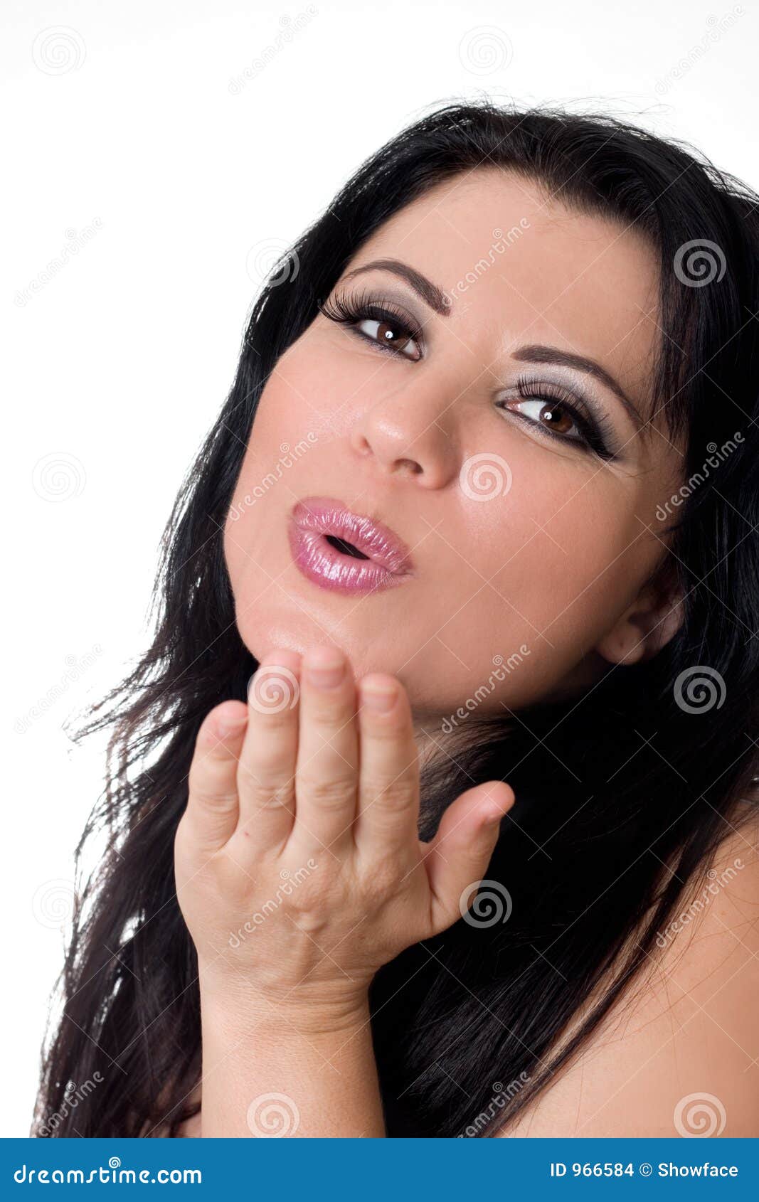 Blow a soft kiss stock photo. Image of brunette, blowing - 966584