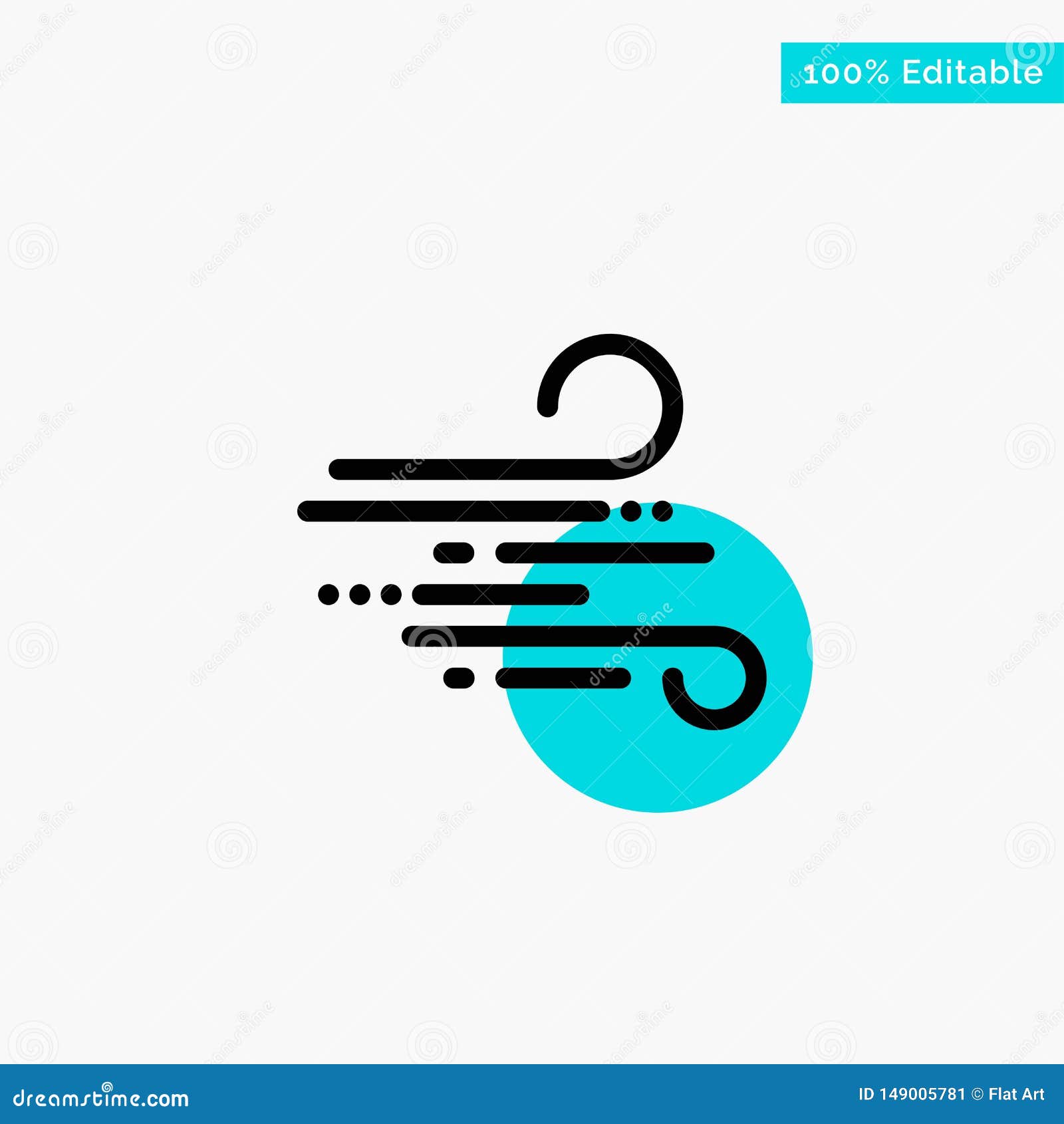 Blow, Weather, Wind, Spring Turquoise Highlight Circle Point Vector ...