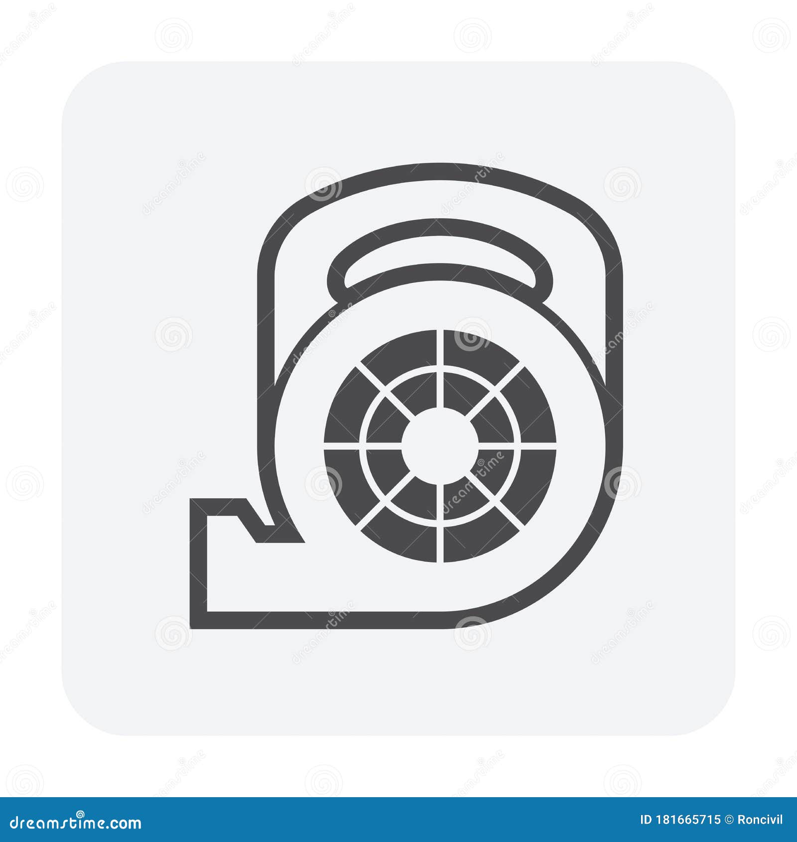 Blower icon black stock vector. Illustration of conditioning - 181665715