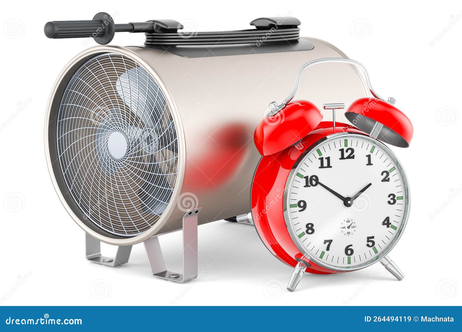 Blower Heater with Alarm Clock, 3D Rendering Stock Illustration ...