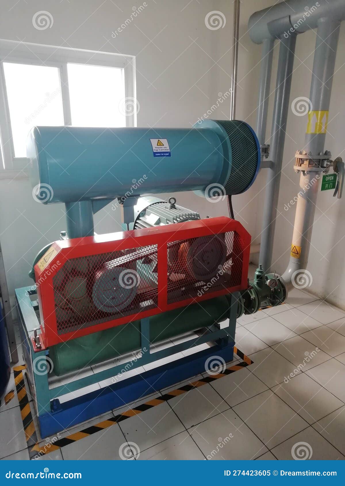 Blower Machine for the Process of Adding Oxygen To Waste Water Stock ...