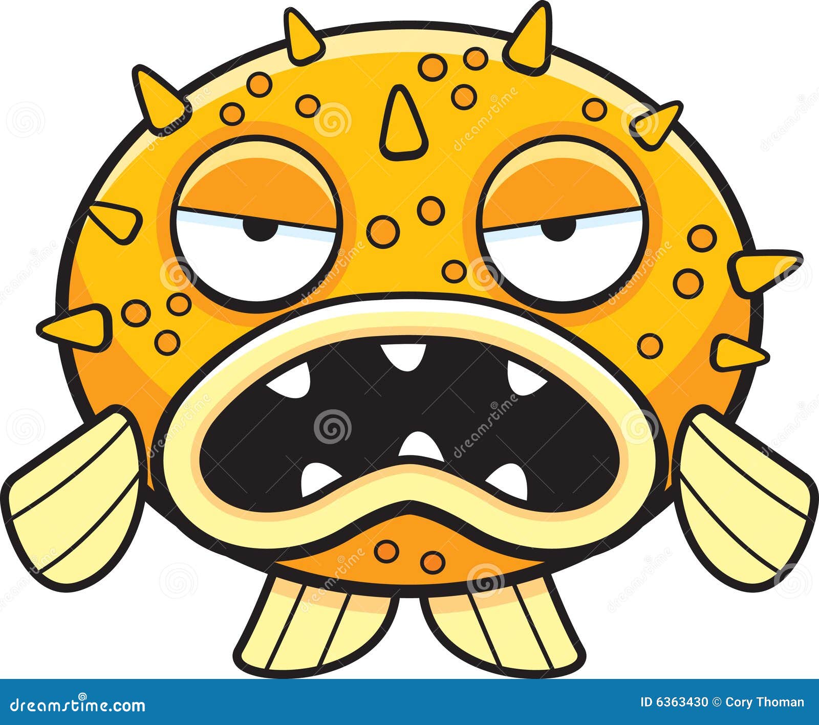 Blowfish stock vector. Illustration of mean, cartoon, spines - 6363430