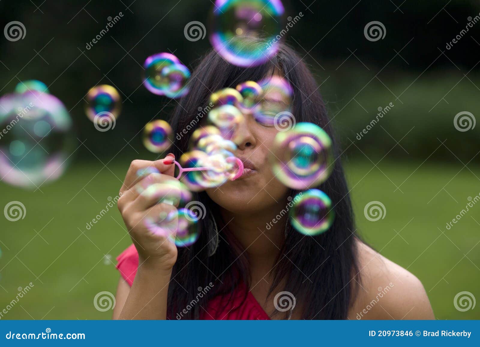 Blowing Bubbles stock photo. Image of attractive, blowing - 20973846