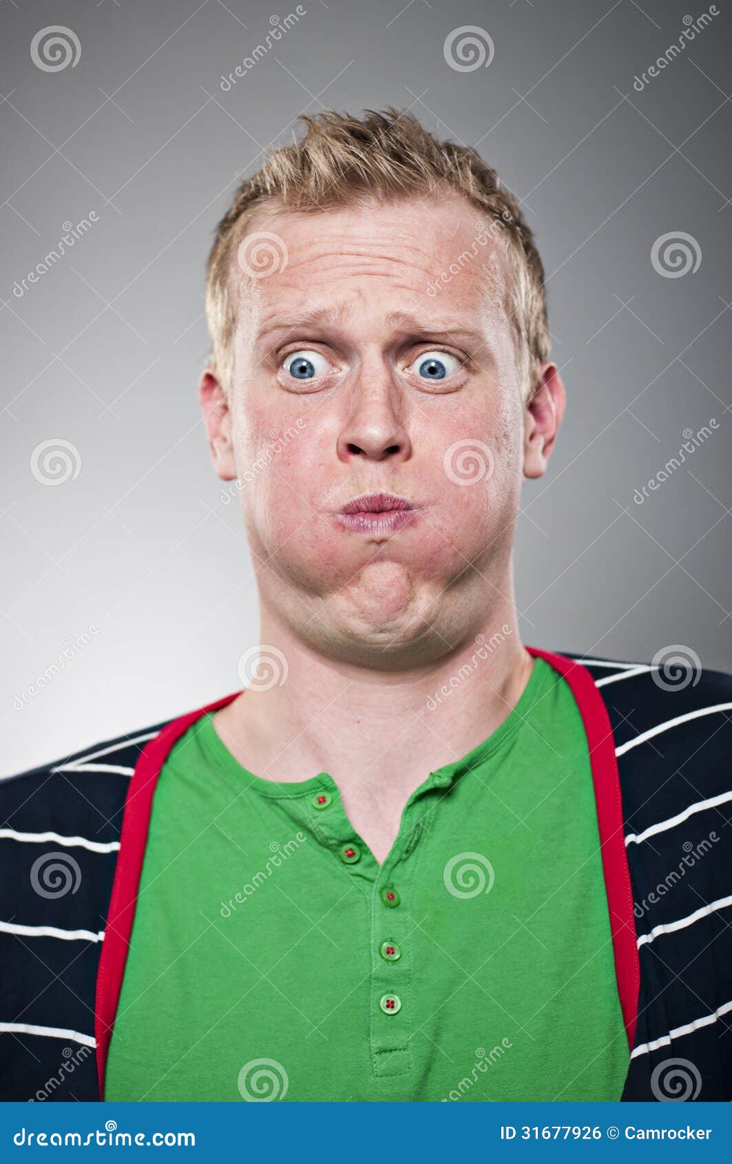 Blowing the Cheeks Portrait Stock Photo - Image of negativity, facial ...