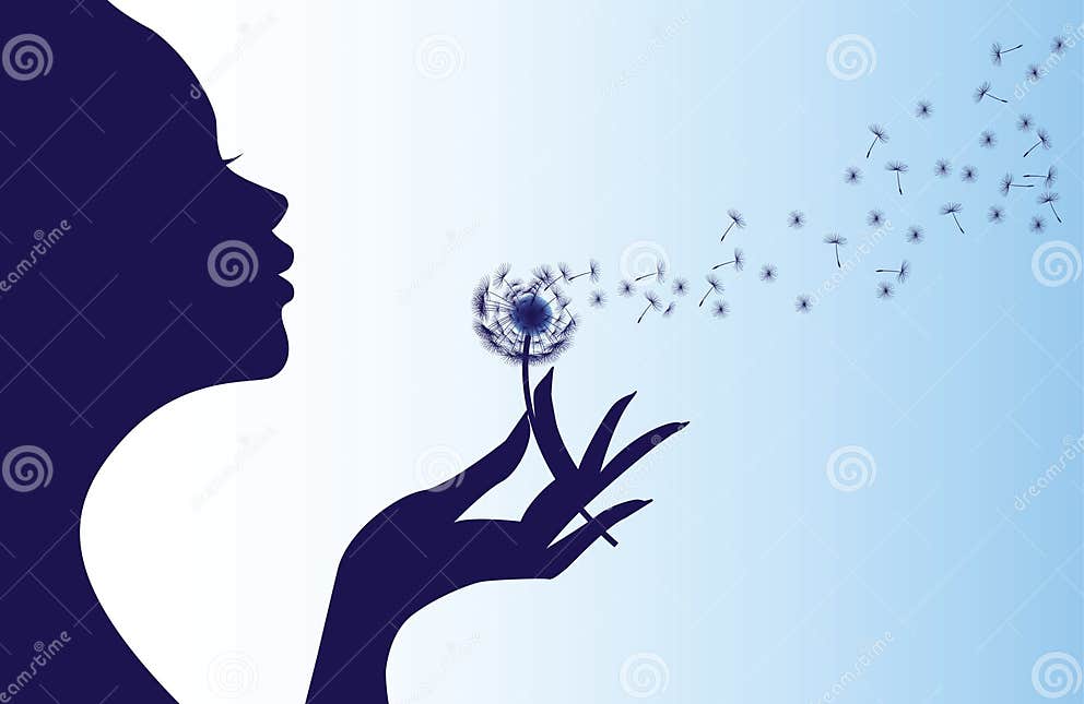 Blowing dandelion stock vector. Illustration of flying - 8225142