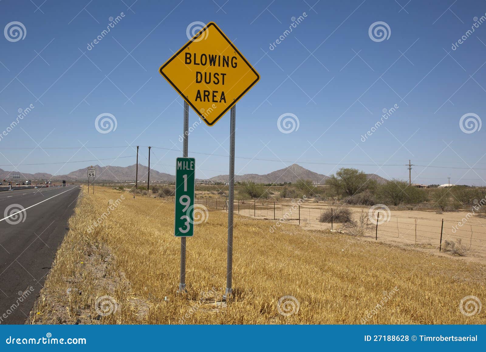 Blowing Dust Sign stock photo. Image of landscape, casa - 27188628