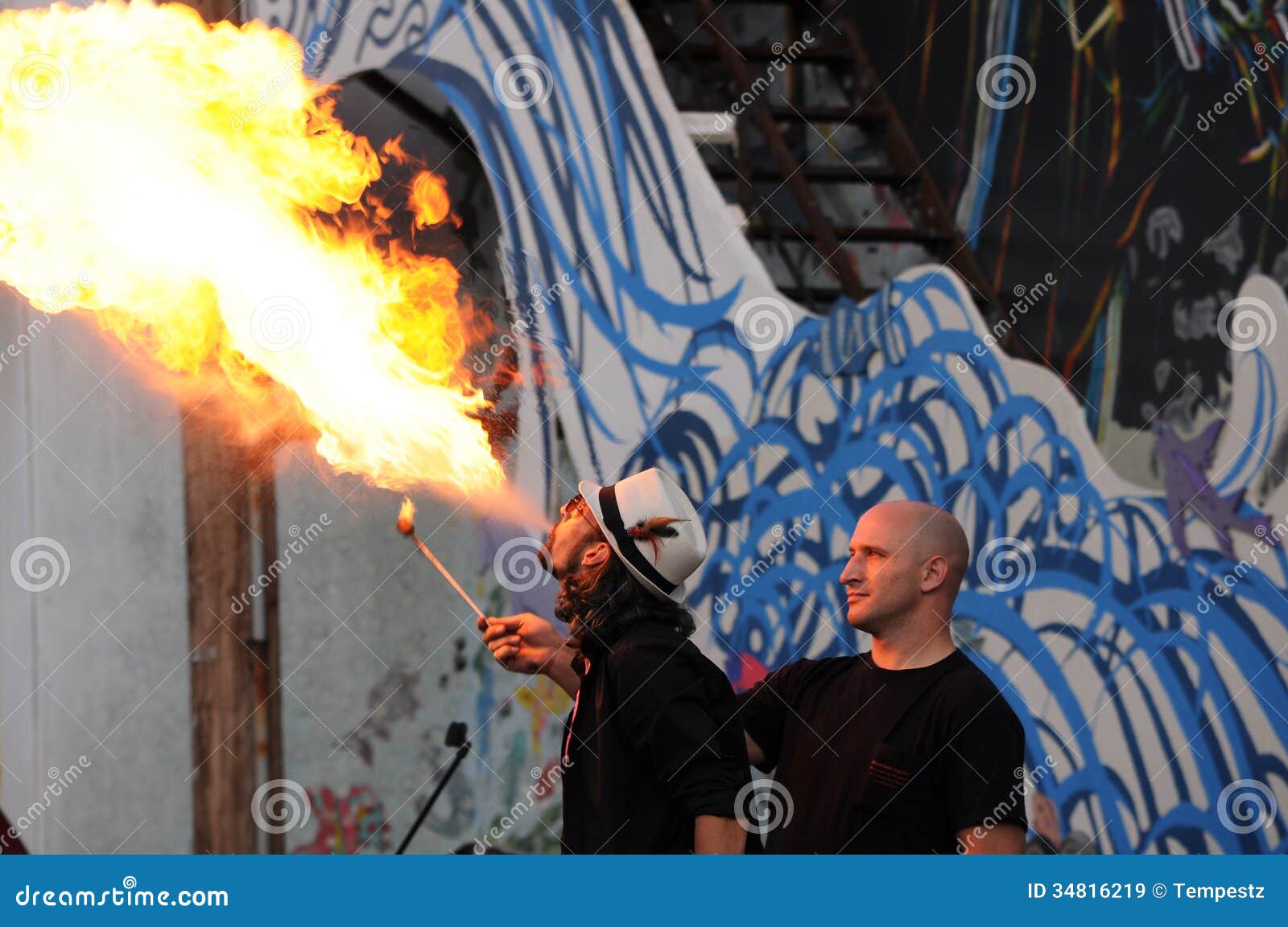 Blowing Fire editorial stock image. Image of blowers - 34816219