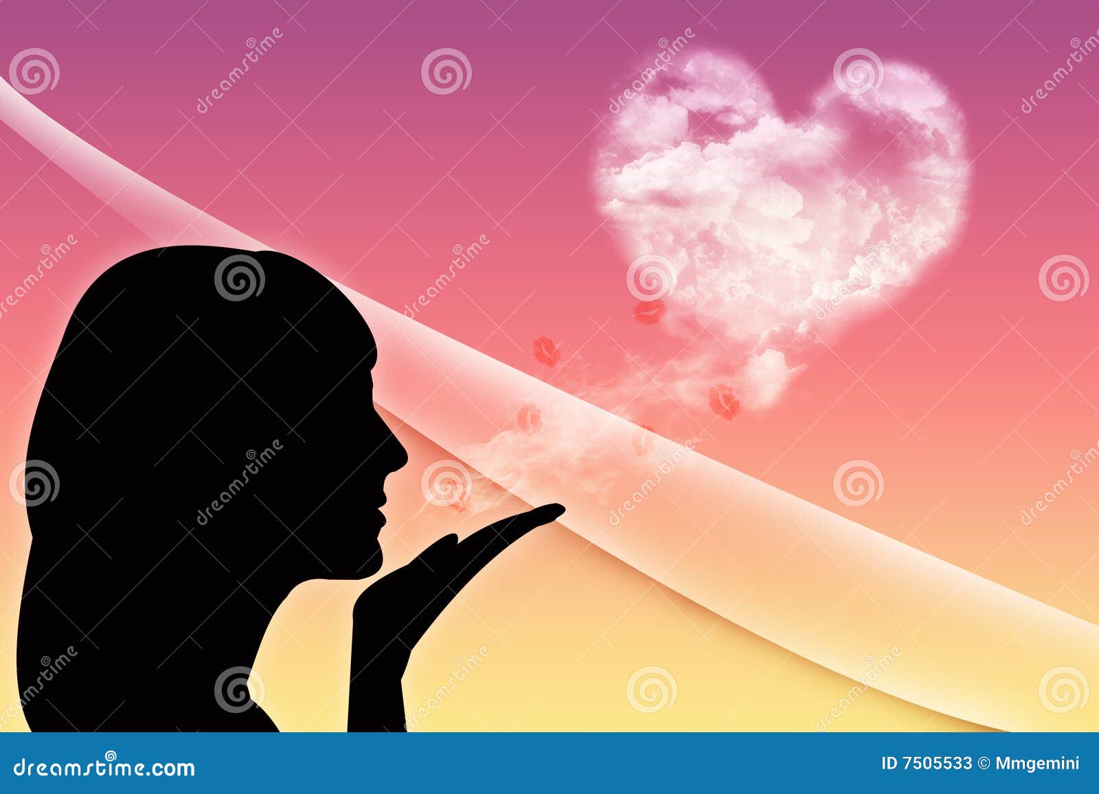 Blowing a kiss stock illustration. Illustration of wallpaper - 7505533