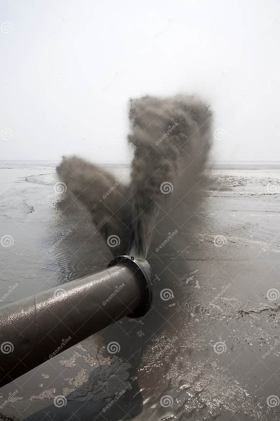 Blowing Sand Made Land Engineering by the Sea Stock Photo - Image of ...