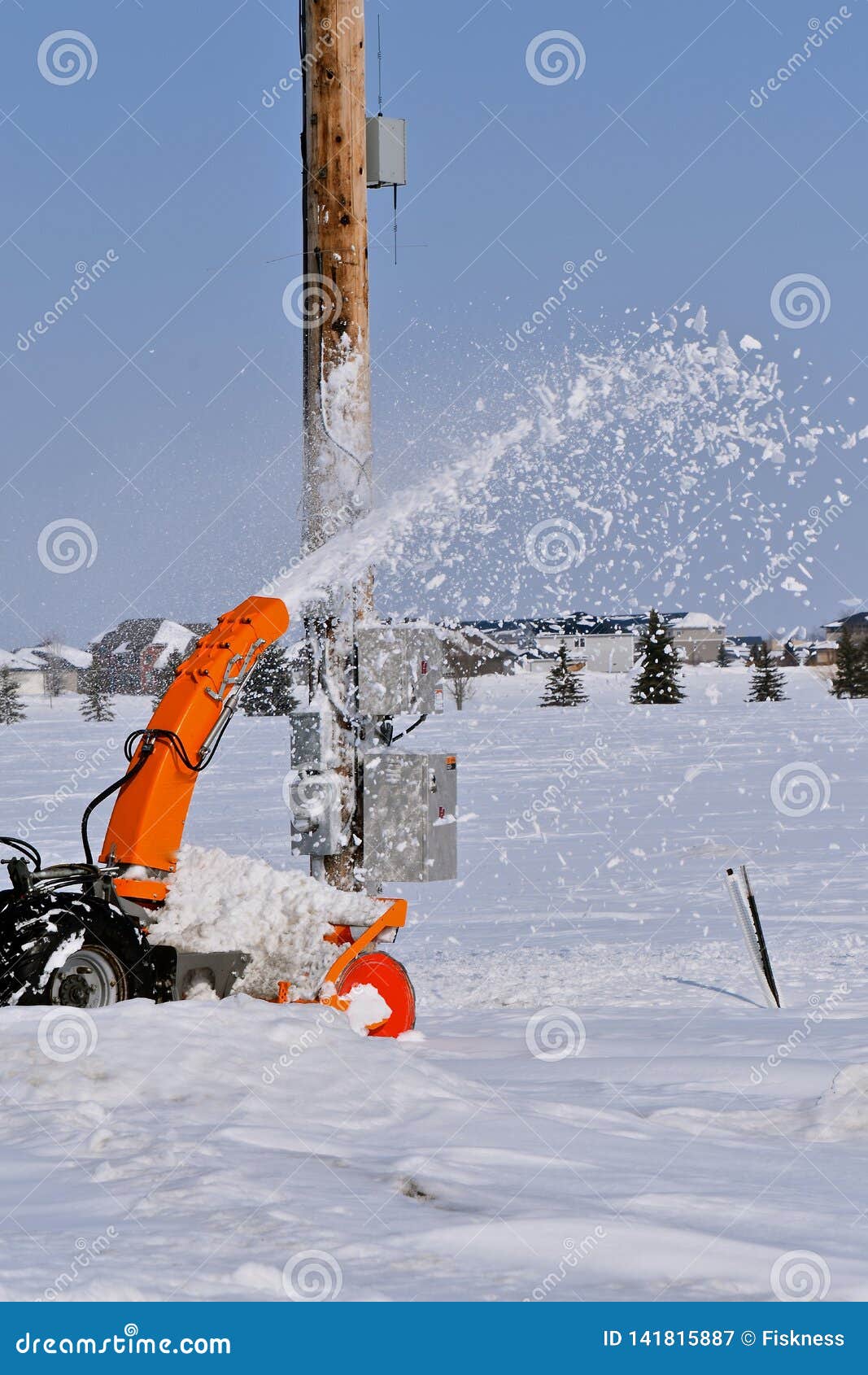 Blowing Snow from a Communication Tower Stock Image - Image of ...
