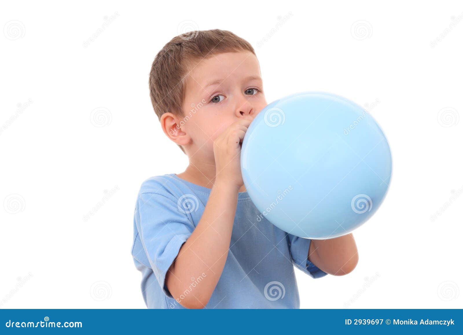 Blowing up balloon stock image. Image of smile, isolated - 2939697