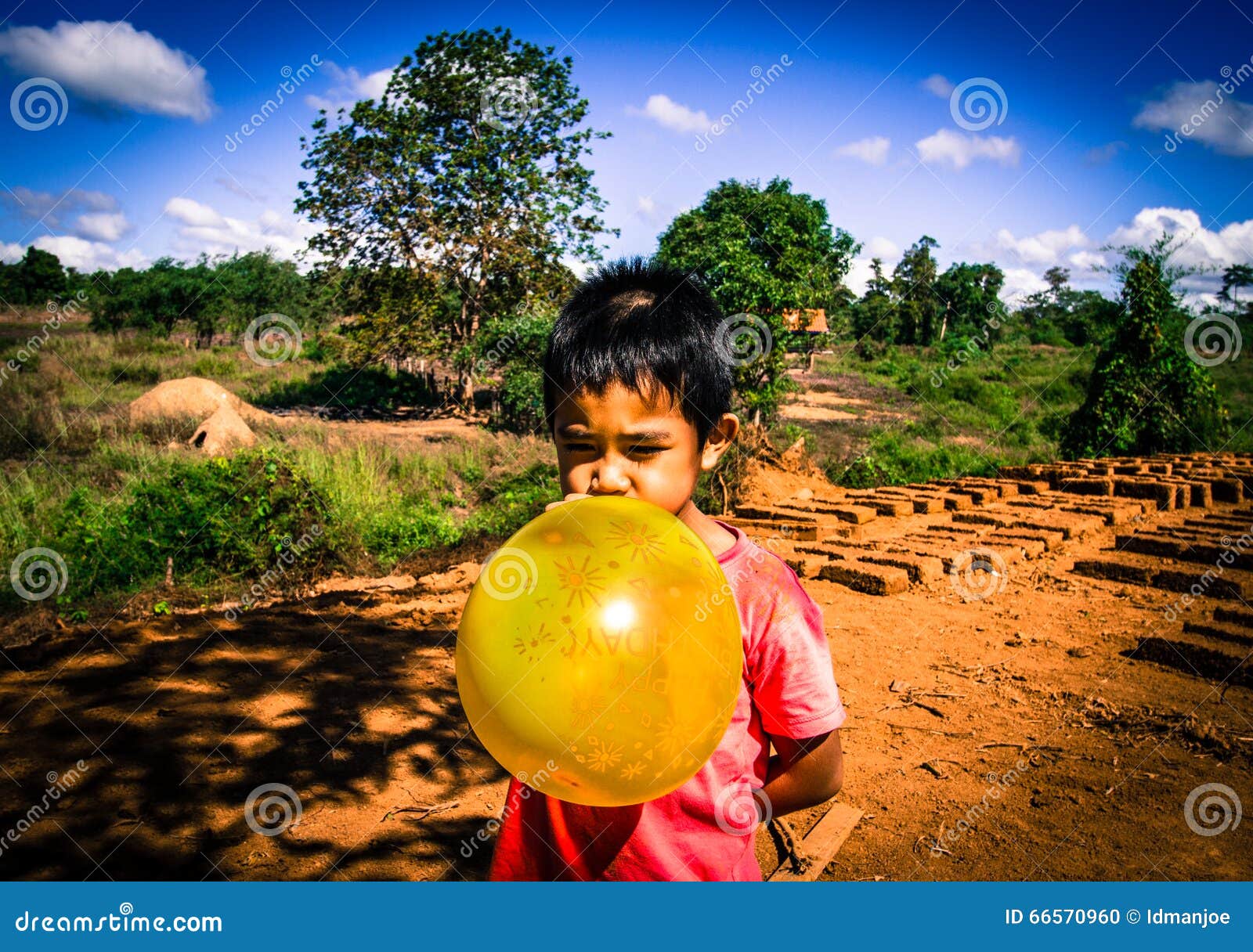 Blowing up the balloon stock photo. Image of barred, industry - 66570960