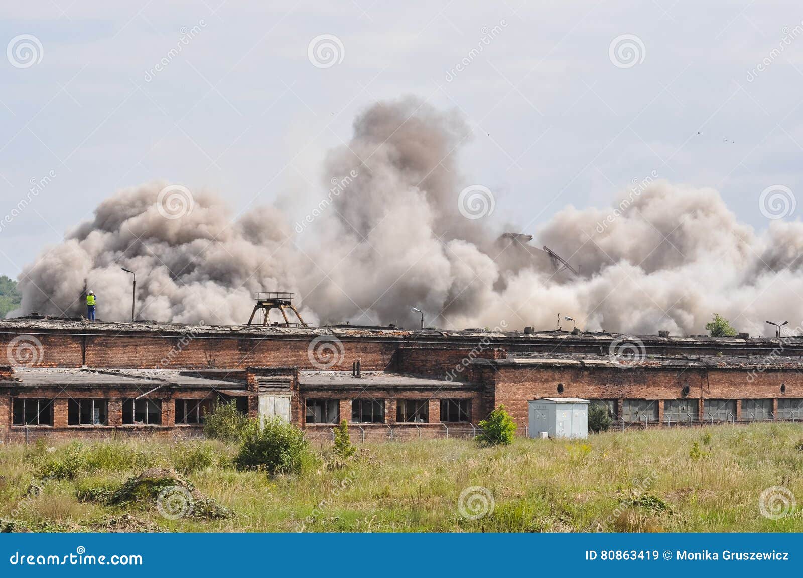 Blowing Up the Building for Demolition Stock Image - Image of materials ...