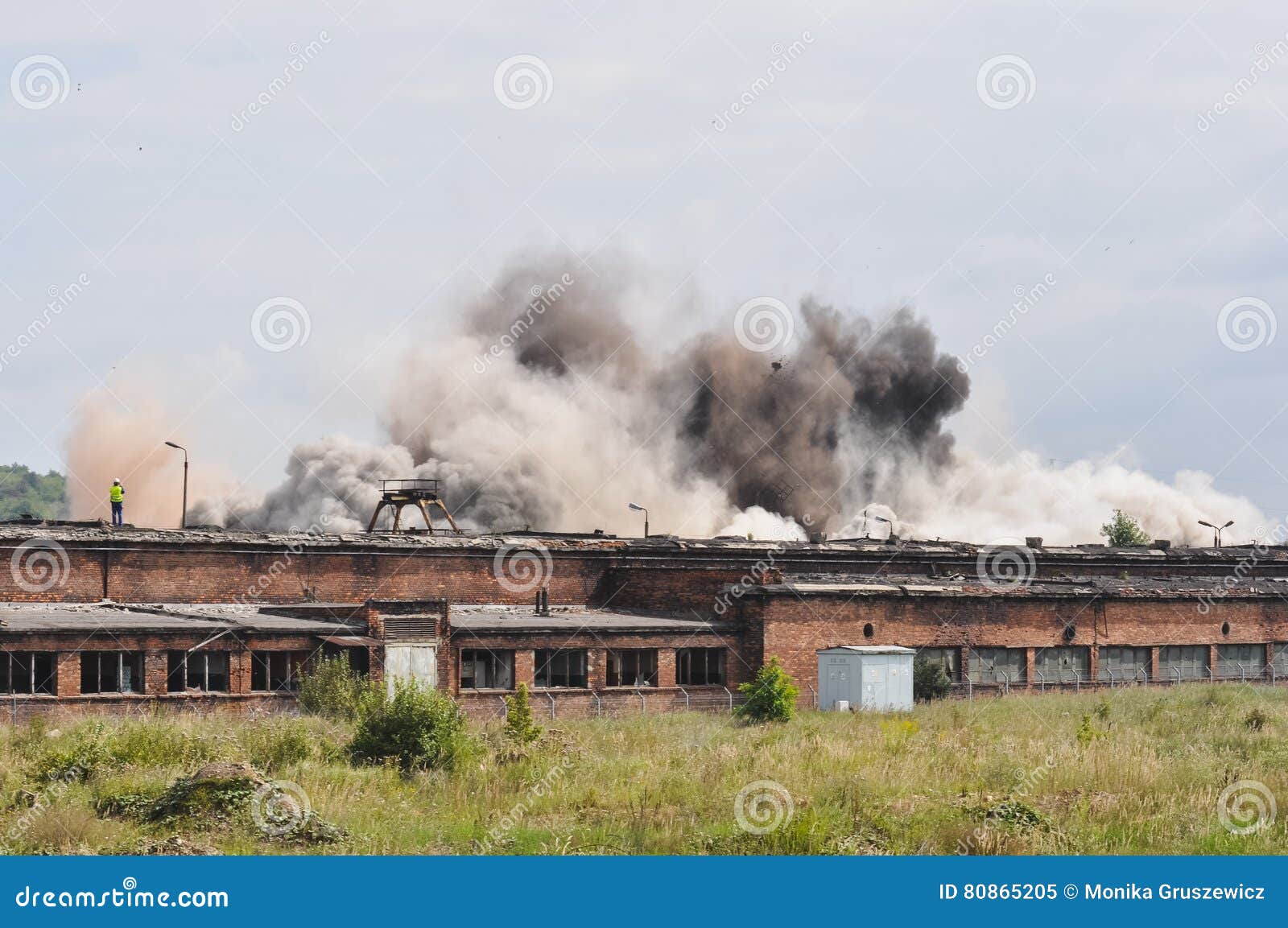 Blowing Up the Building for Demolition Stock Image - Image of destroyed ...