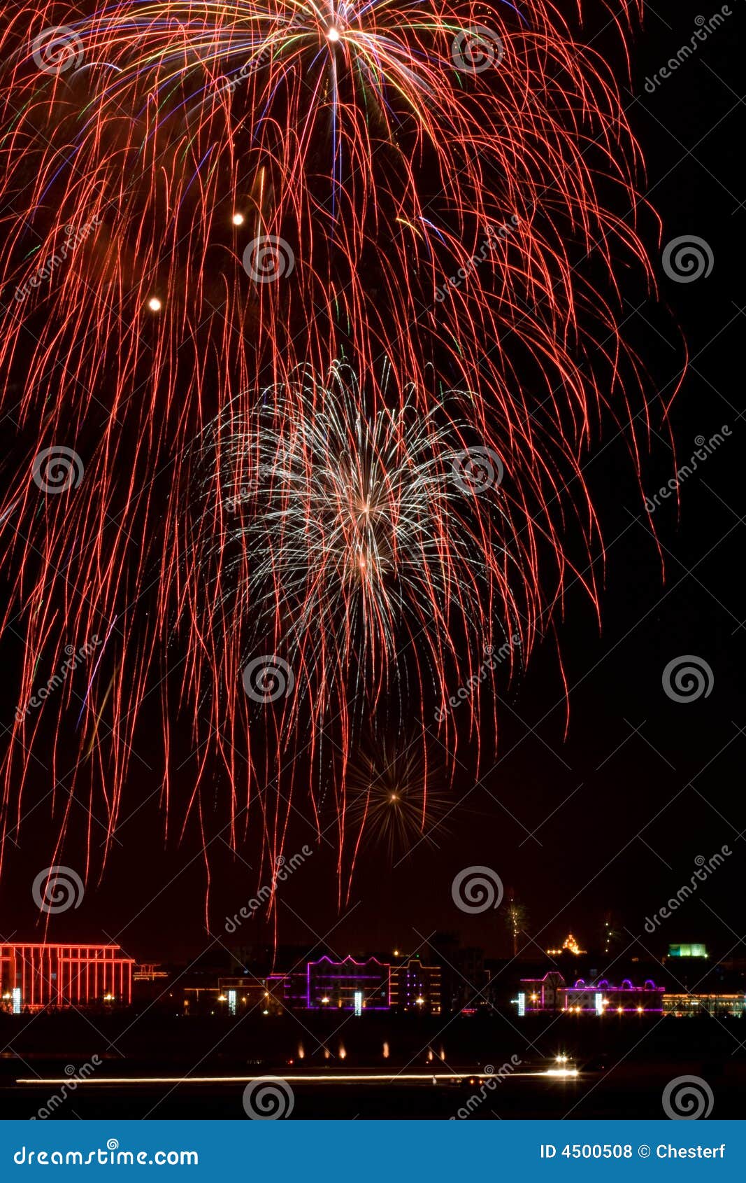 Blowing Up Fireworks In The Night Sky Stock Photo - Image of fire ...