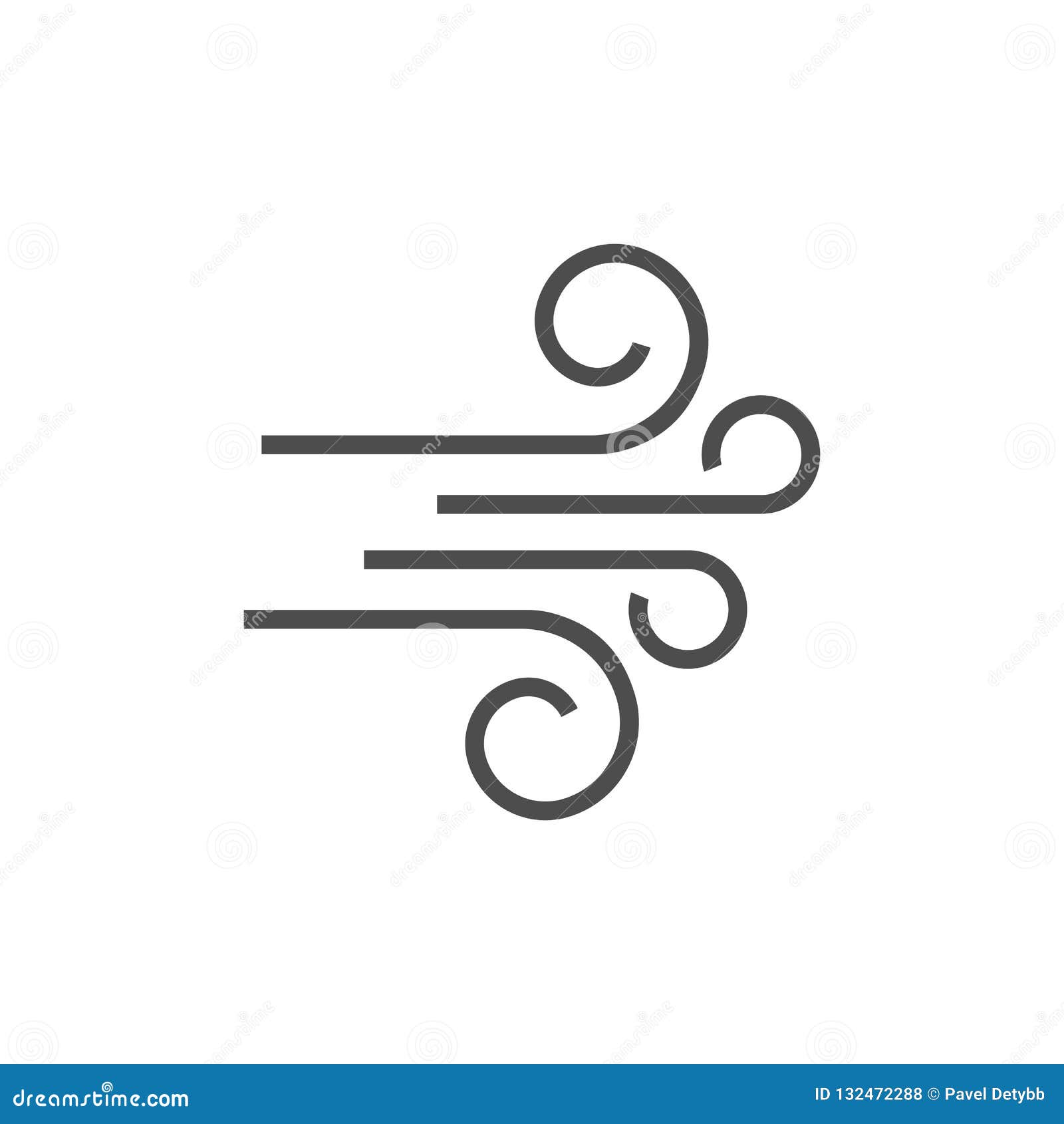 Blowing Wind Icon. Vector Illustration, Flat Design Stock Illustration ...