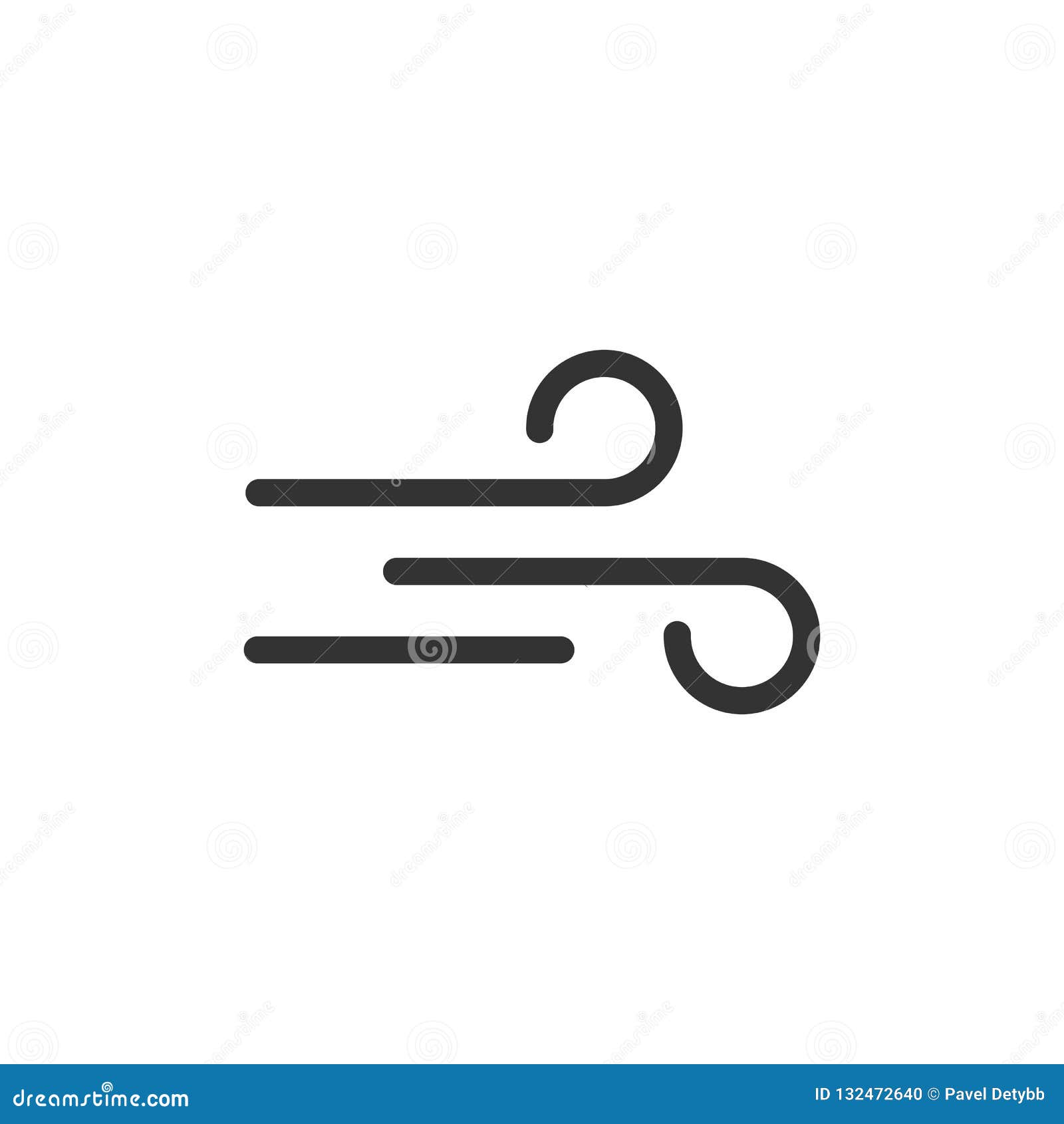 Blowing Wind Icon. Vector Illustration, Flat Design Stock Illustration ...
