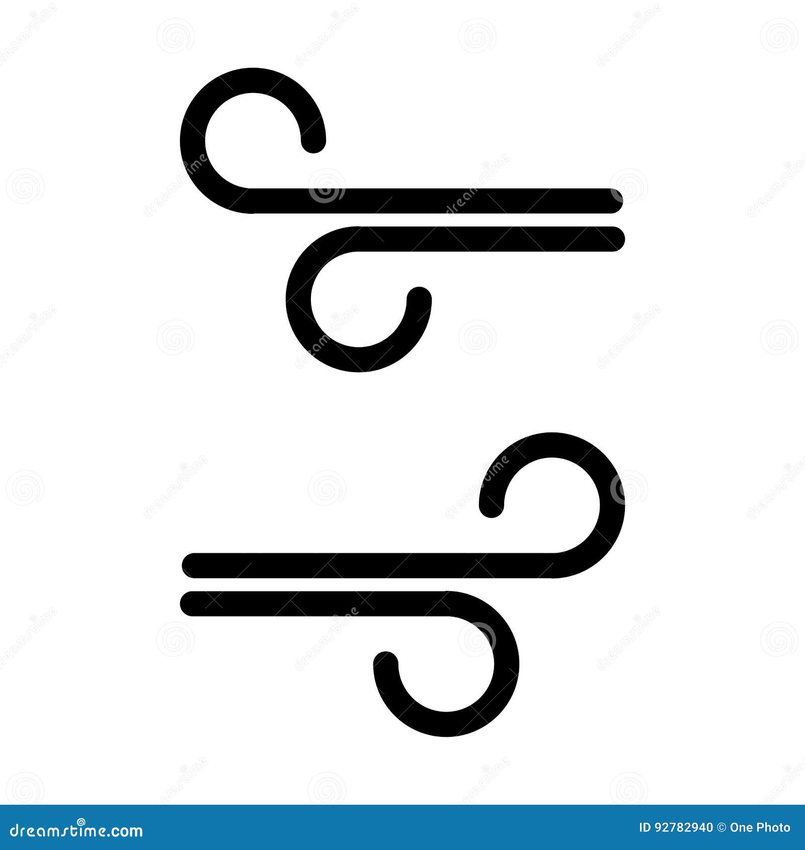 Blowing Wind, Windy Line Icon for Apps and Websites Stock Illustration ...