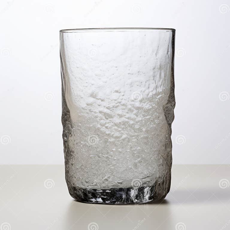 Blown Ice Glass with Shiny Bumpy Texture on Solid White Background ...