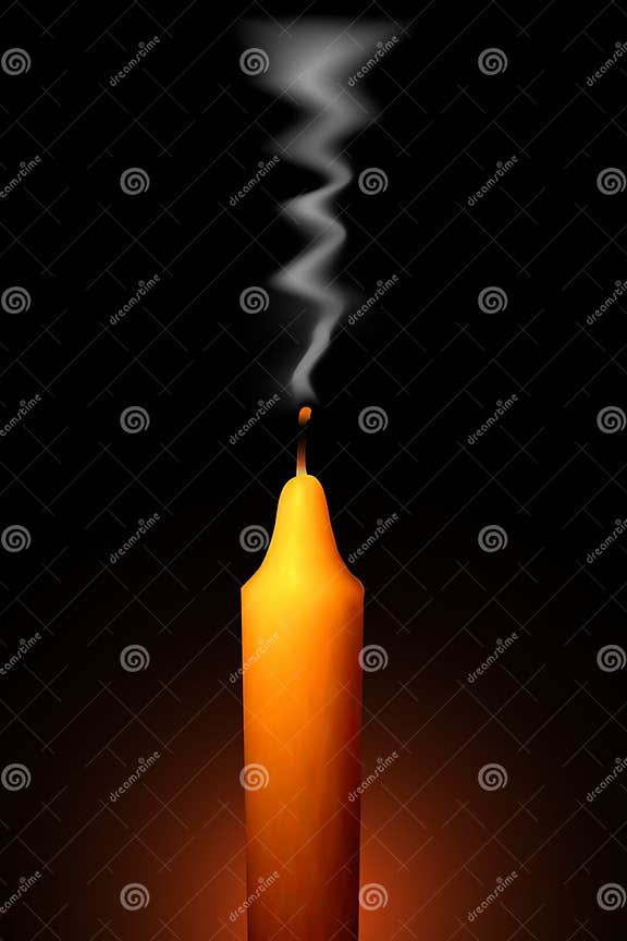 Blown Off Candle with Smoke Stock Vector - Illustration of dark ...