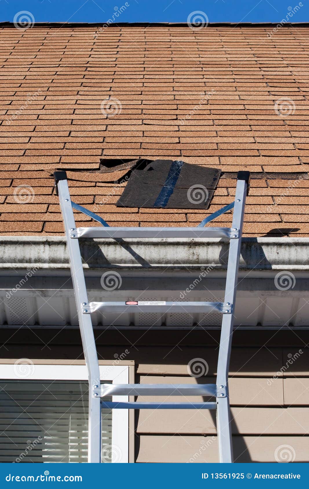 Blown Out Roof Shingles Repair Stock Image - Image of leak, leaky: 13561925