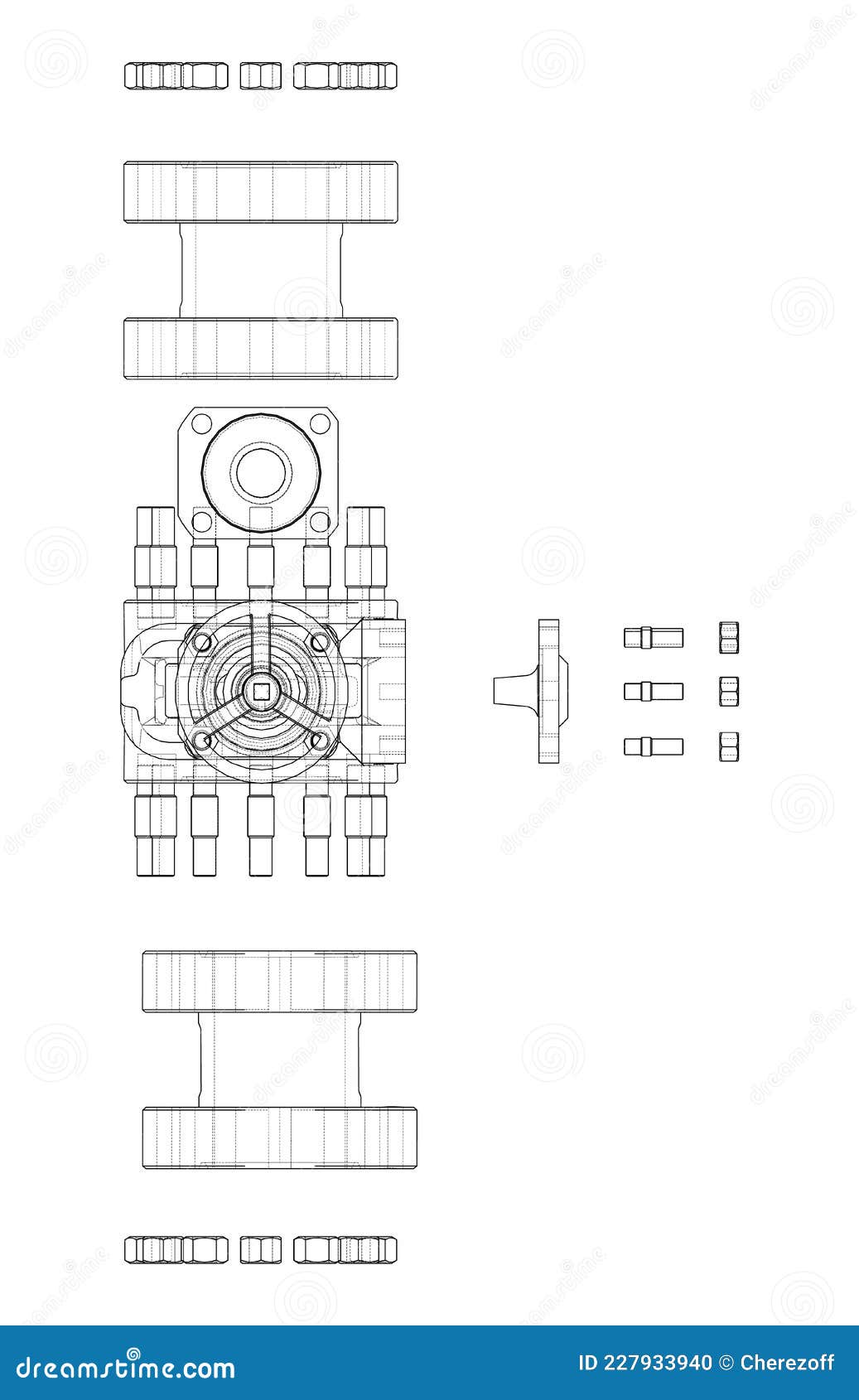 Blowout Preventer. Vector Rendering of 3d Stock Vector - Illustration ...