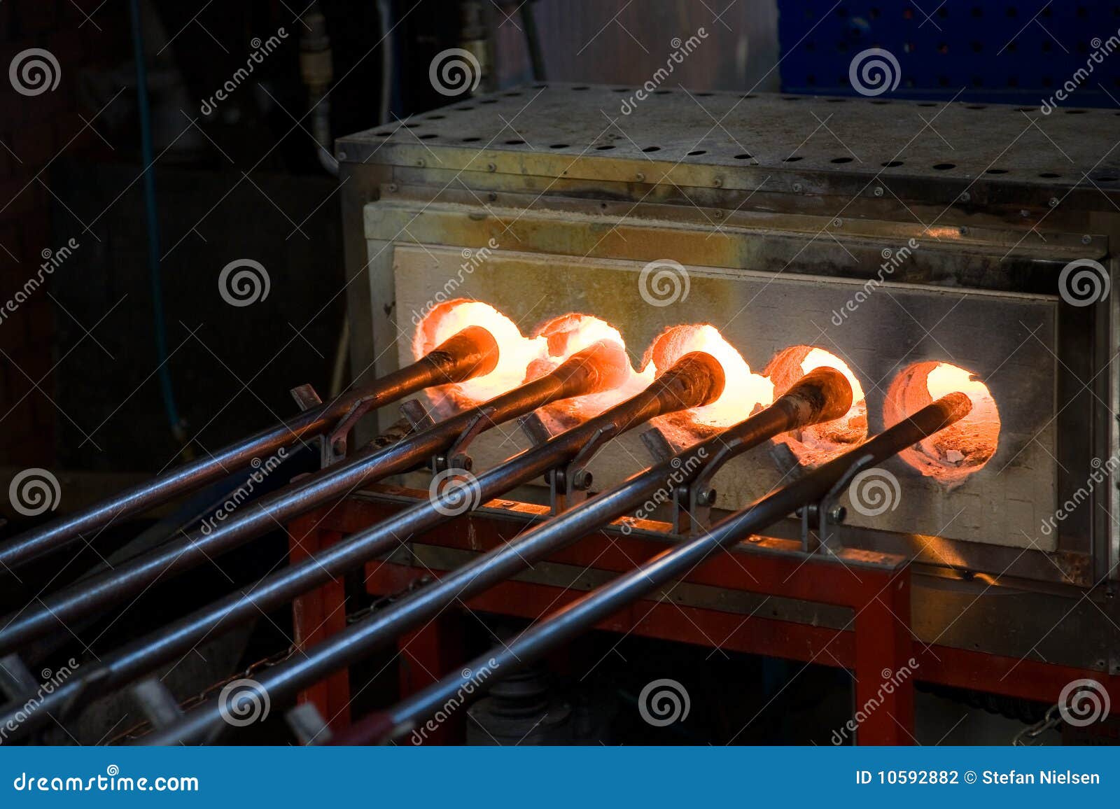 Blowpipes in furnace stock photo. Image of glassblower - 10592882