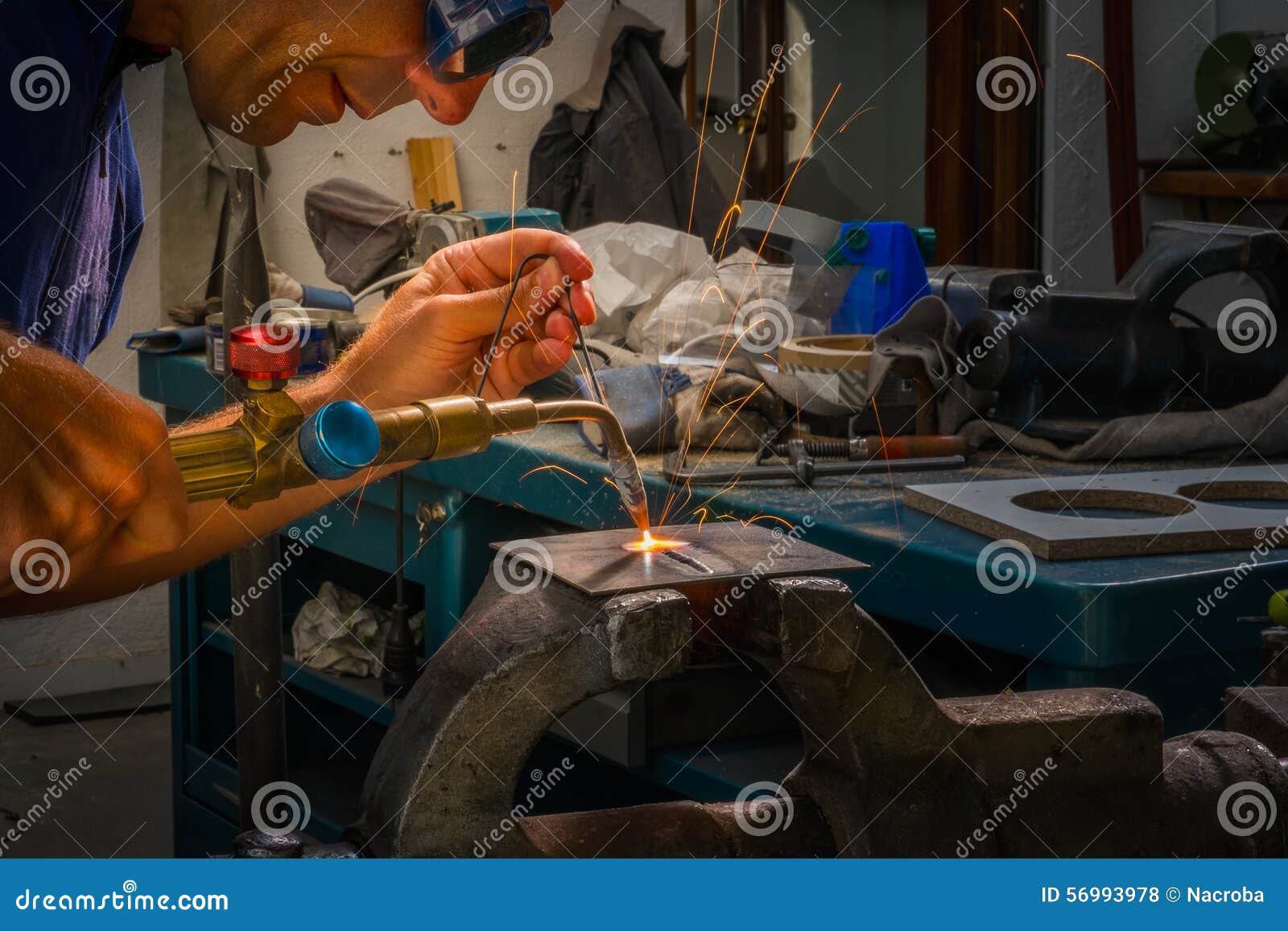 Blowtorch worker stock photo. Image of artisan, industrial - 56993978