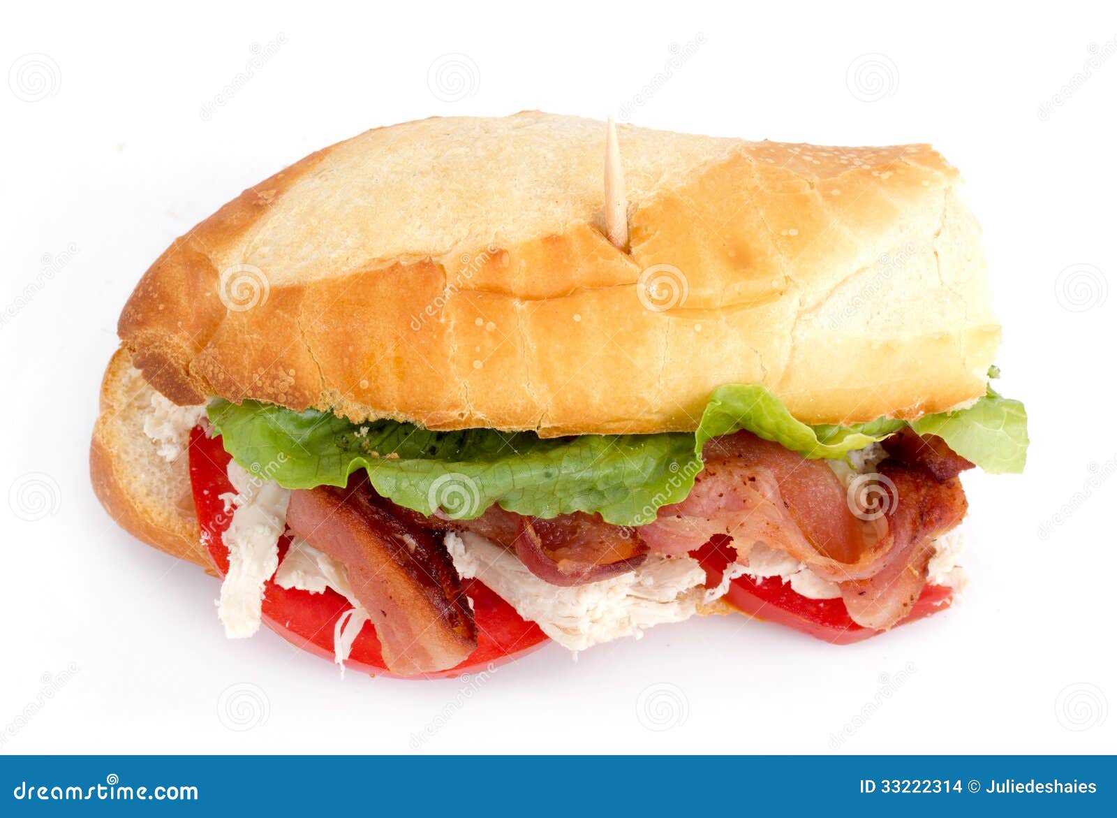 BLT chicken sub sandwich stock photo. Image of tomato - 33222314