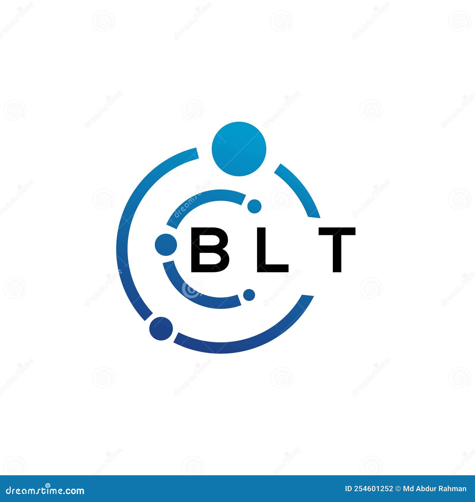 BLT Letter Logo Design on White Background. BLT Creative Initials ...