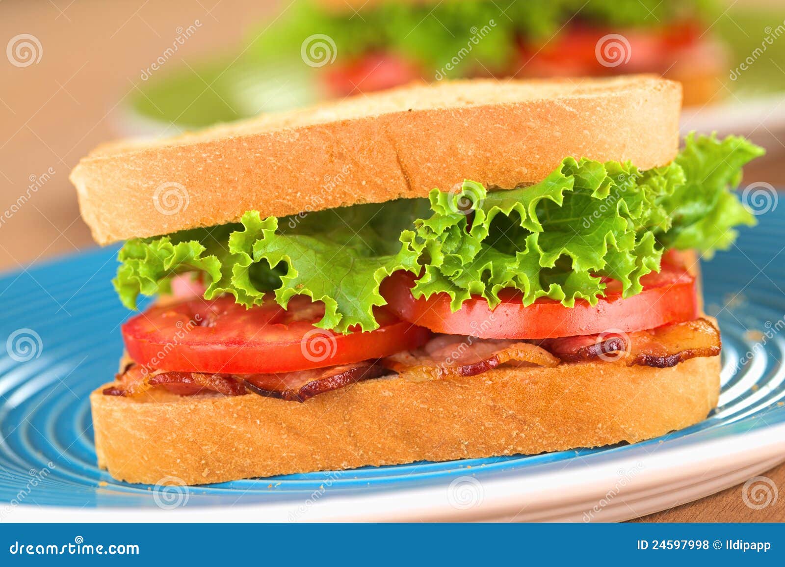 BLT Sandwich stock photo. Image of plate, lunch, fried - 24597998