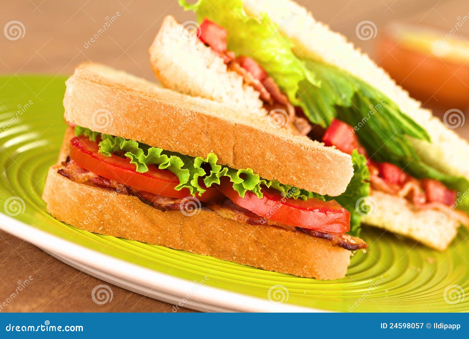 BLT Sandwich stock image. Image of dishware, bread, snack - 24598057
