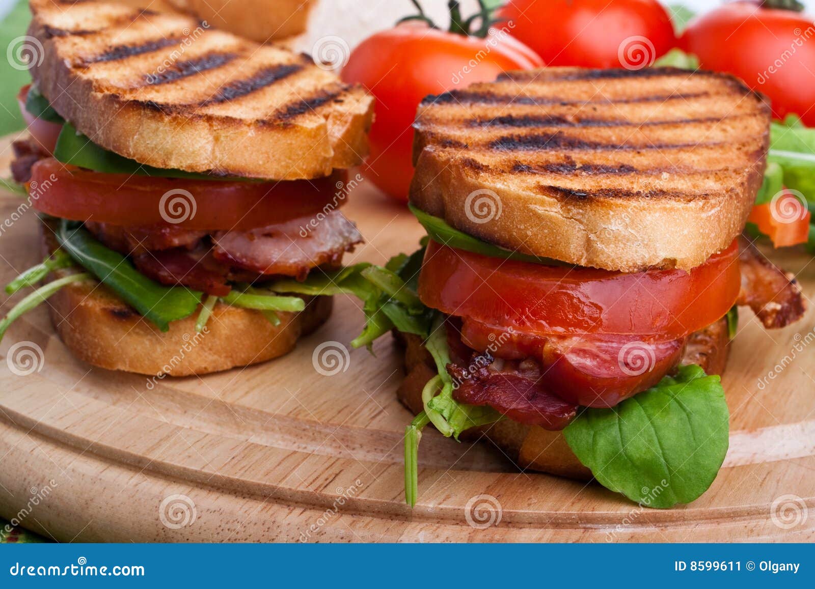 BLT Sandwiches with Fresh Ingredients Stock Image - Image of colourful ...