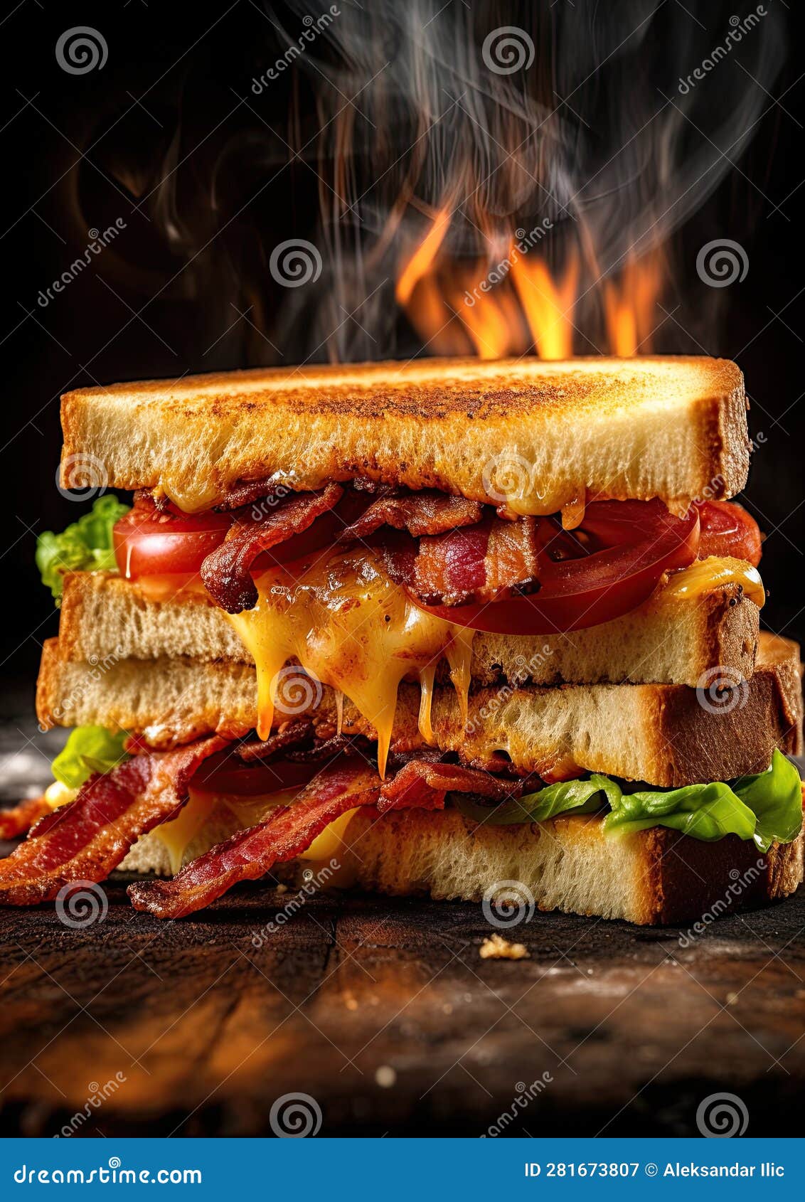 BLT Toasted Stacked Sandwich. Bacon, Lettuce, and Tomato. Generative Ai ...