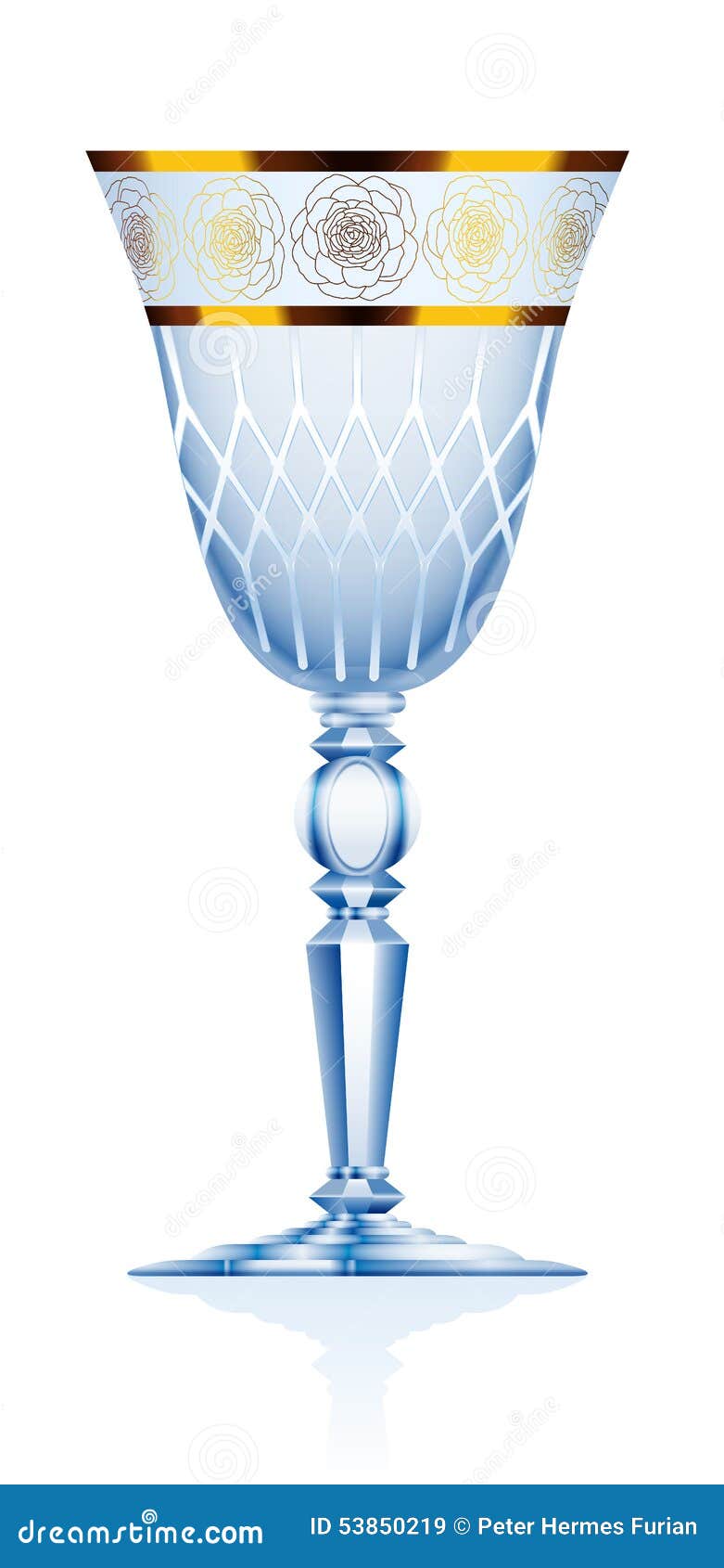 Blu Crystal Glass Del Calice Illustrazione Vettoriale - Illustrazione ...