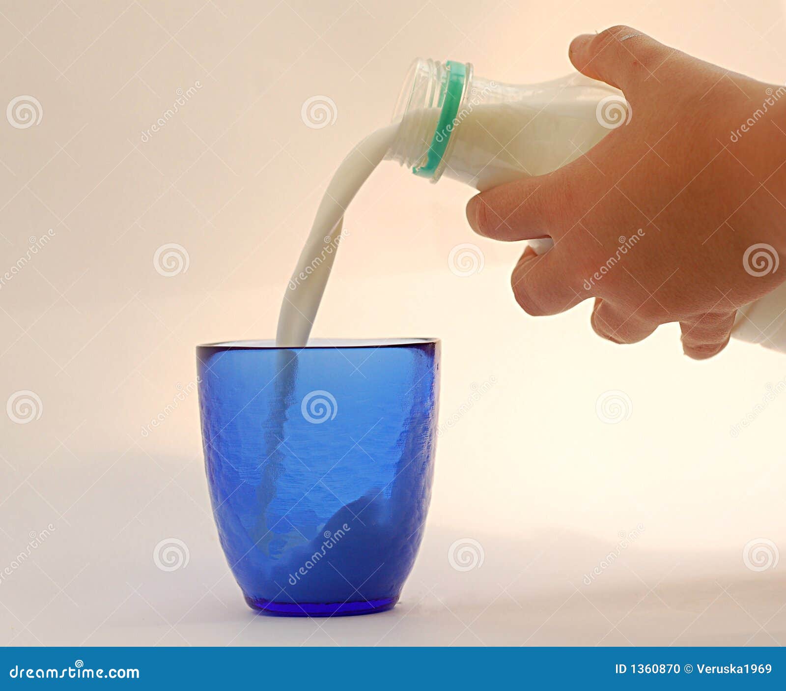 Blu cup and milk stock photo. Image of thirst, milk, bubbles - 1360870
