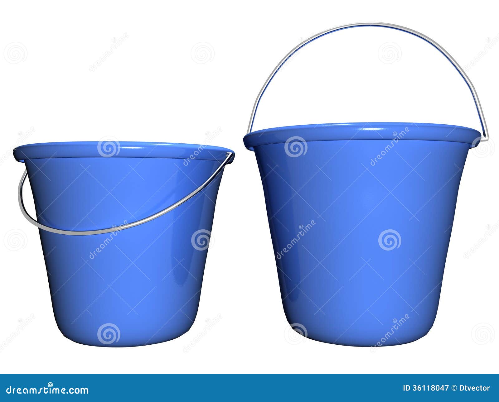 Blu Del Secchio, Isolated_Raster Illustrazione di Stock - Illustrazione ...