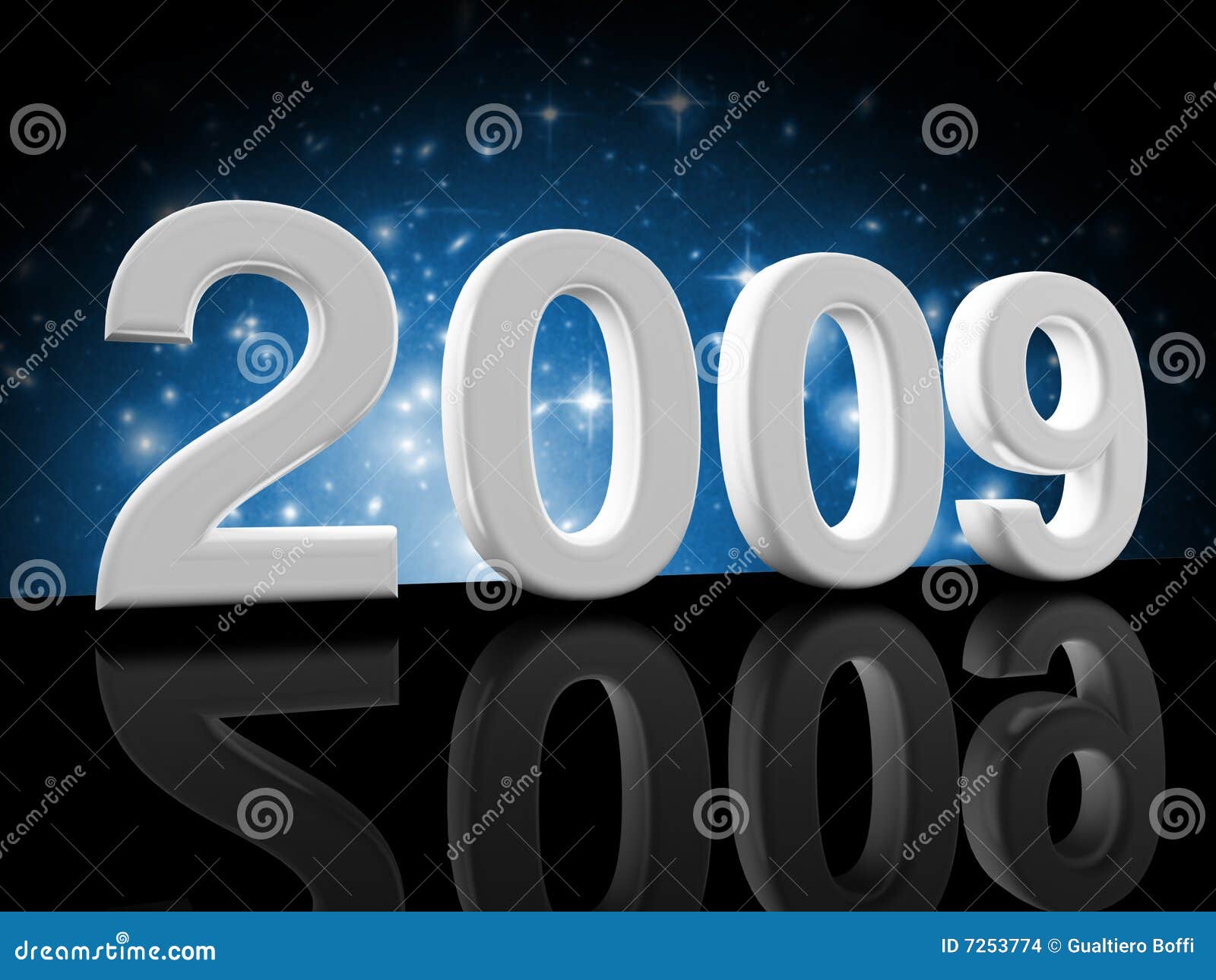 Blue 2009 background stock illustration. Illustration of lights - 7253774