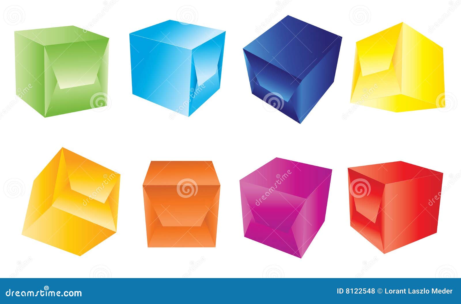 Blue 3d boxes stock vector. Illustration of delivery, paper - 8122548