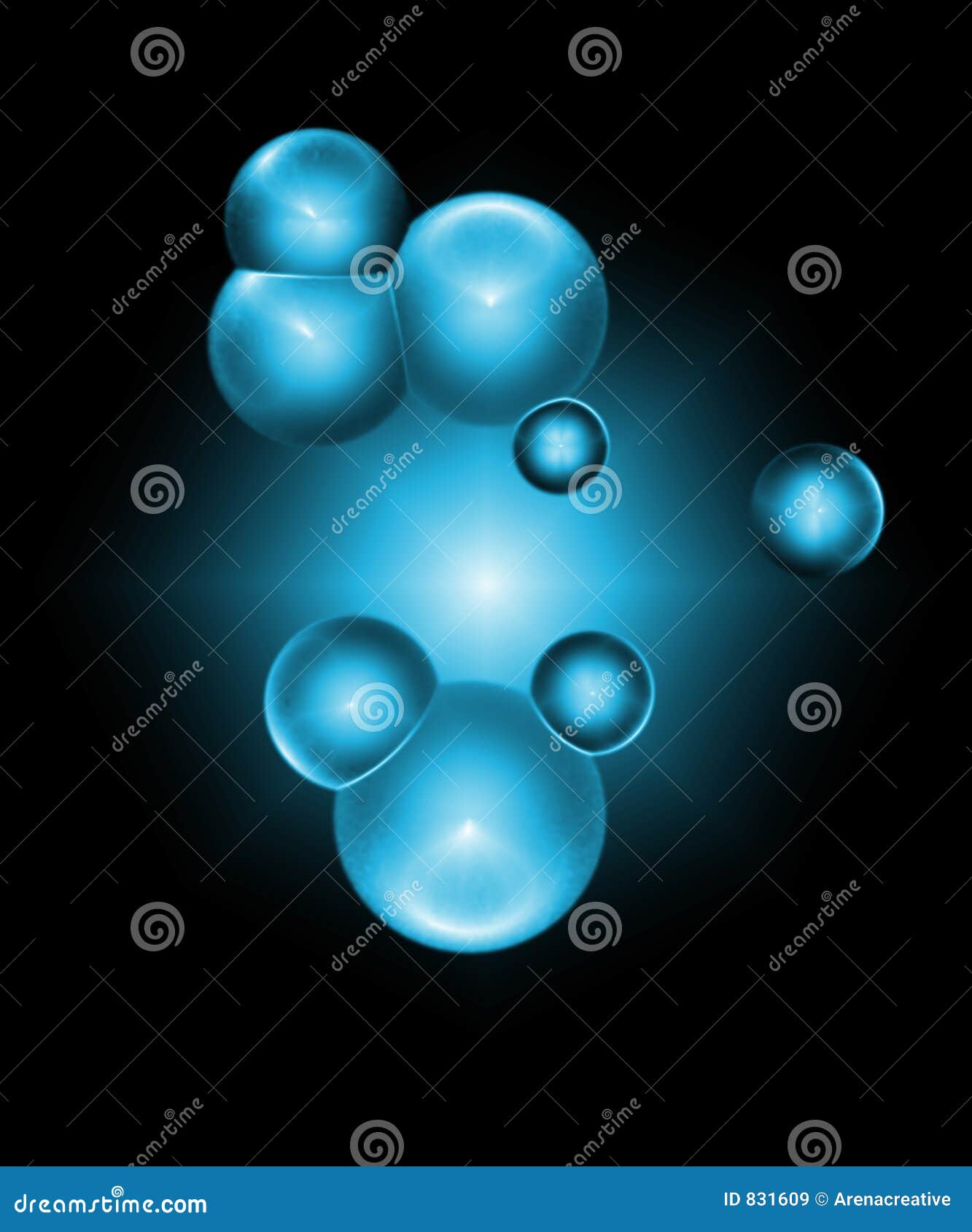Blue 3d bubbles stock illustration. Illustration of combined - 831609