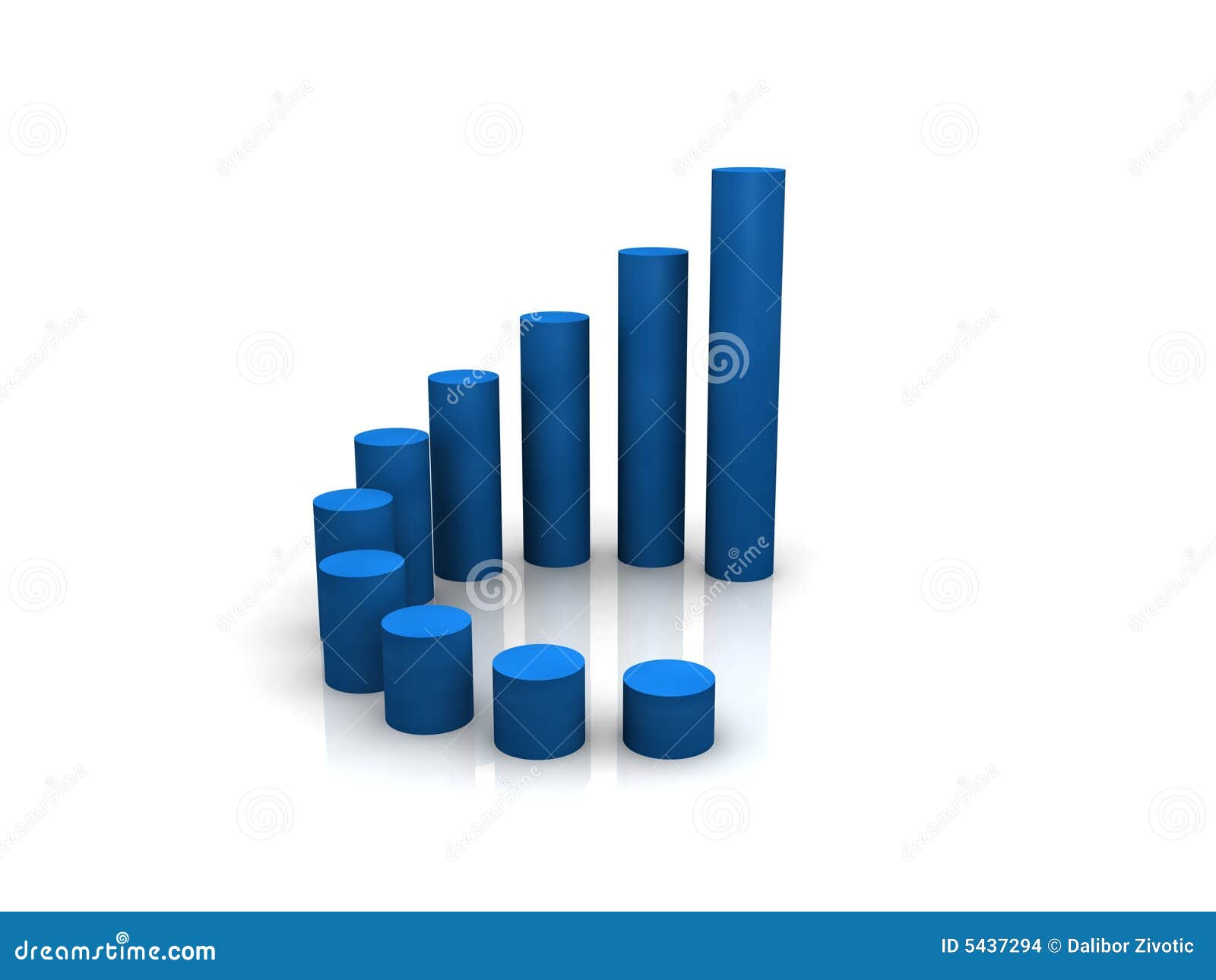 Blue 3d chart stock illustration. Illustration of comparative - 5437294