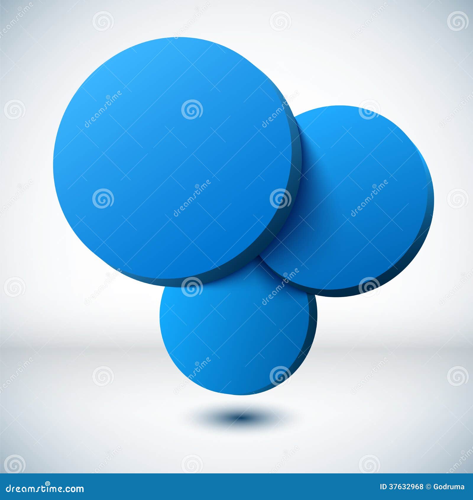 Blue 3D circle background. stock vector. Illustration of color - 37632968