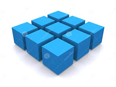 Blue 3d cube square stock illustration. Illustration of cube - 2321554
