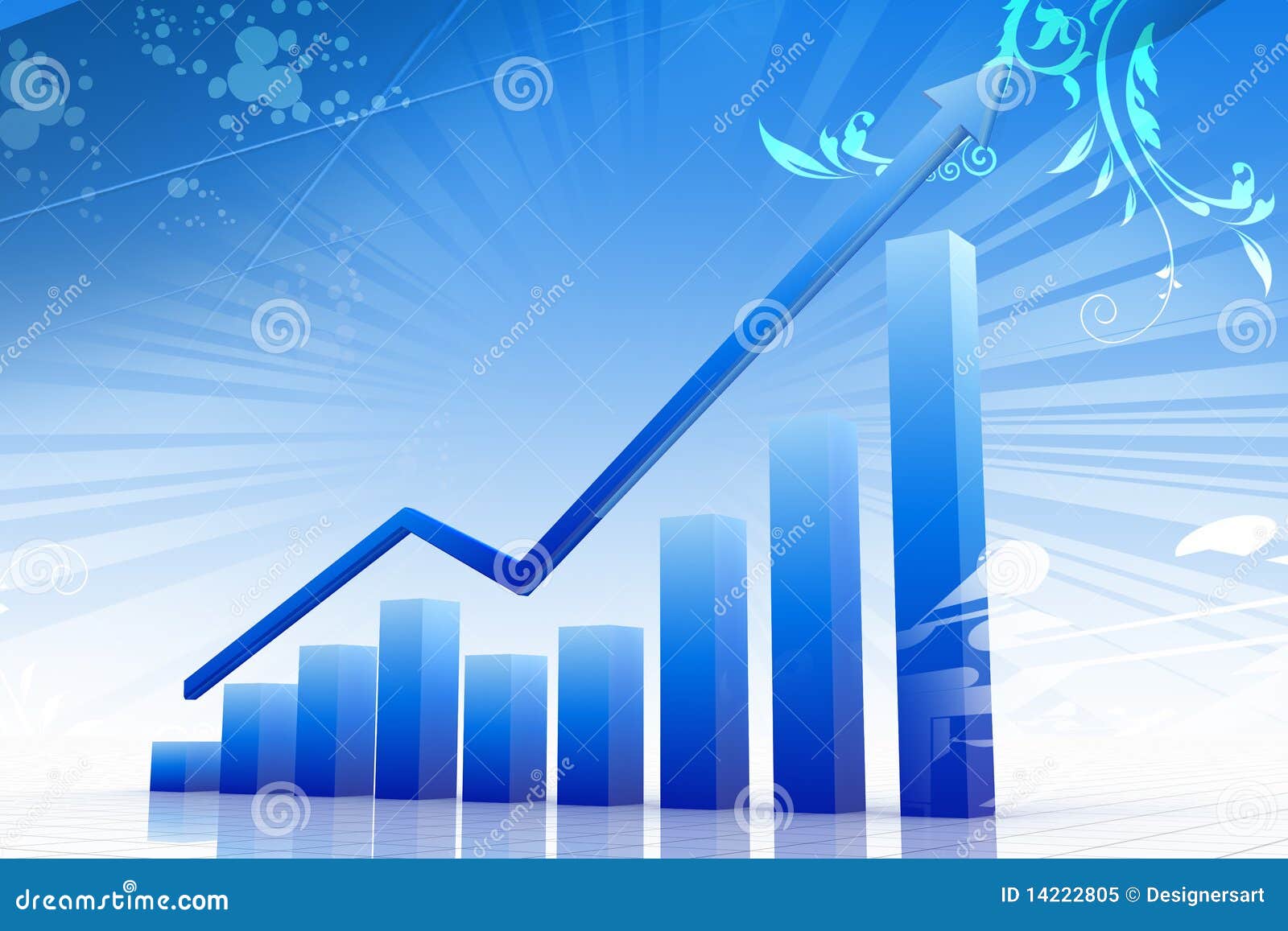 Blue 3d graph stock illustration. Illustration of imagination - 14222805