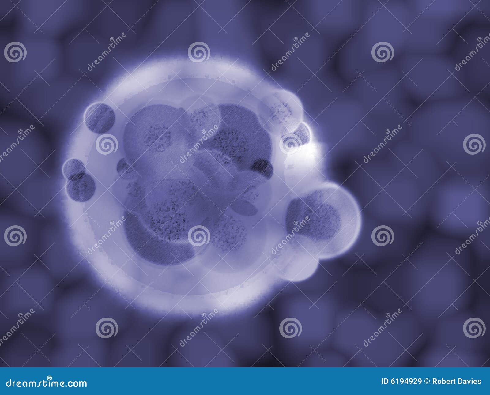 Blue 3d Organic Cell Matter Medical Illustration Stock Illustration ...